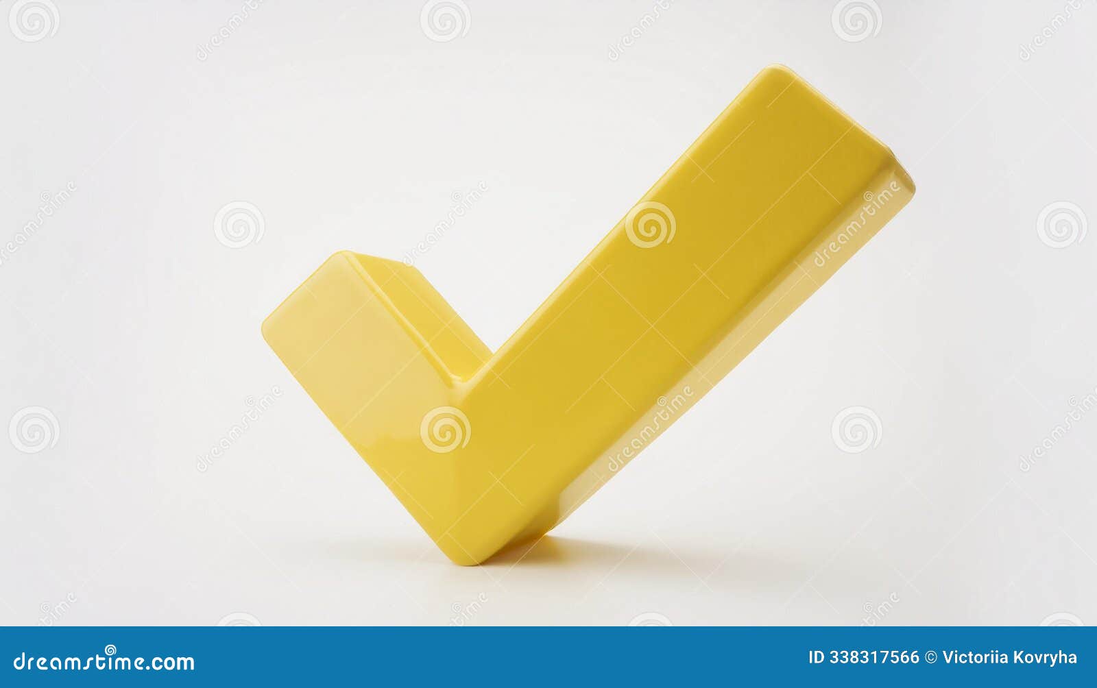 Yellow Check Mark Icon. Symbol of Approval. 3D Rendering, Modern ...