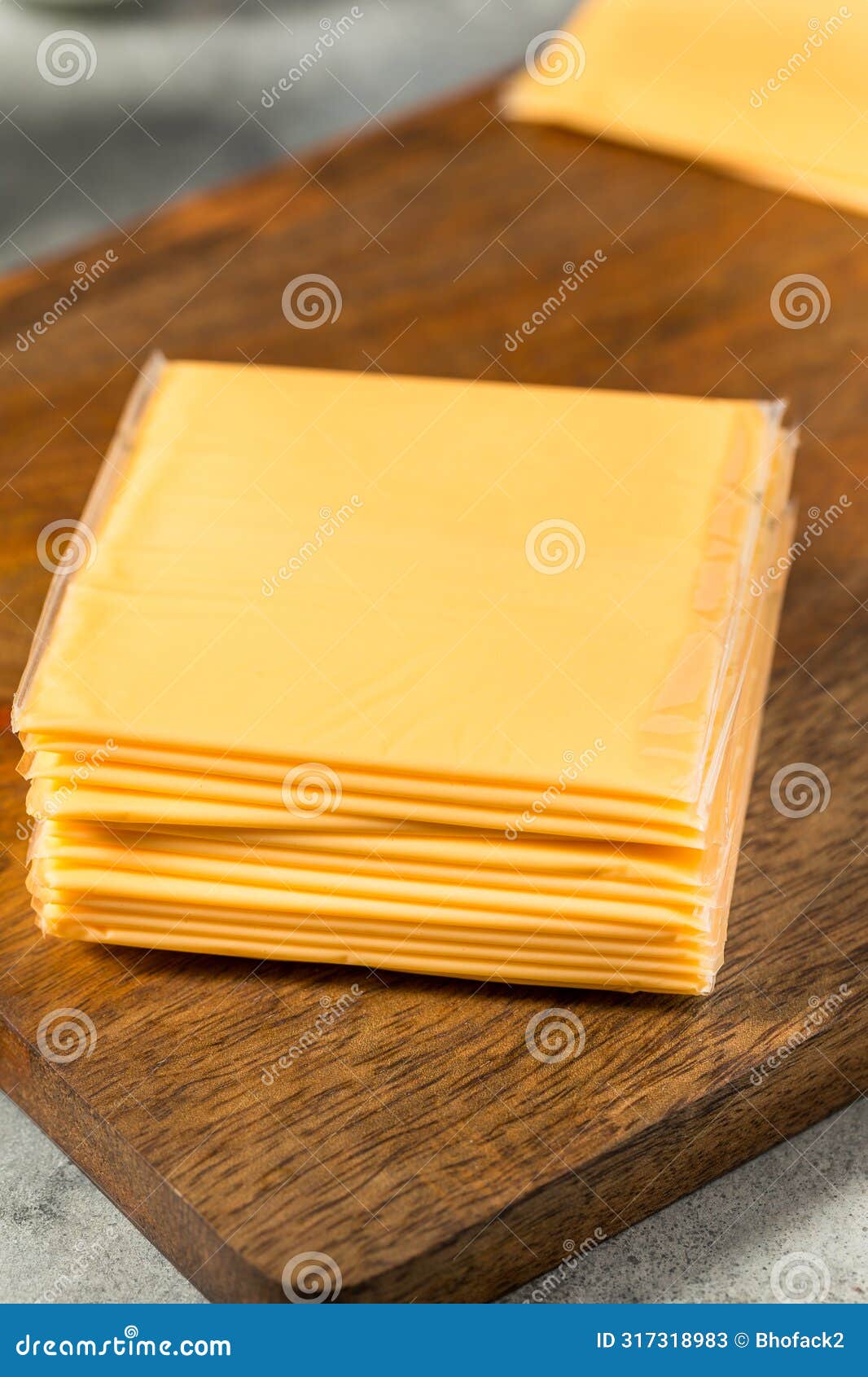 Yellow Cheddar American Cheese Singles Stock Image - Image of portion ...