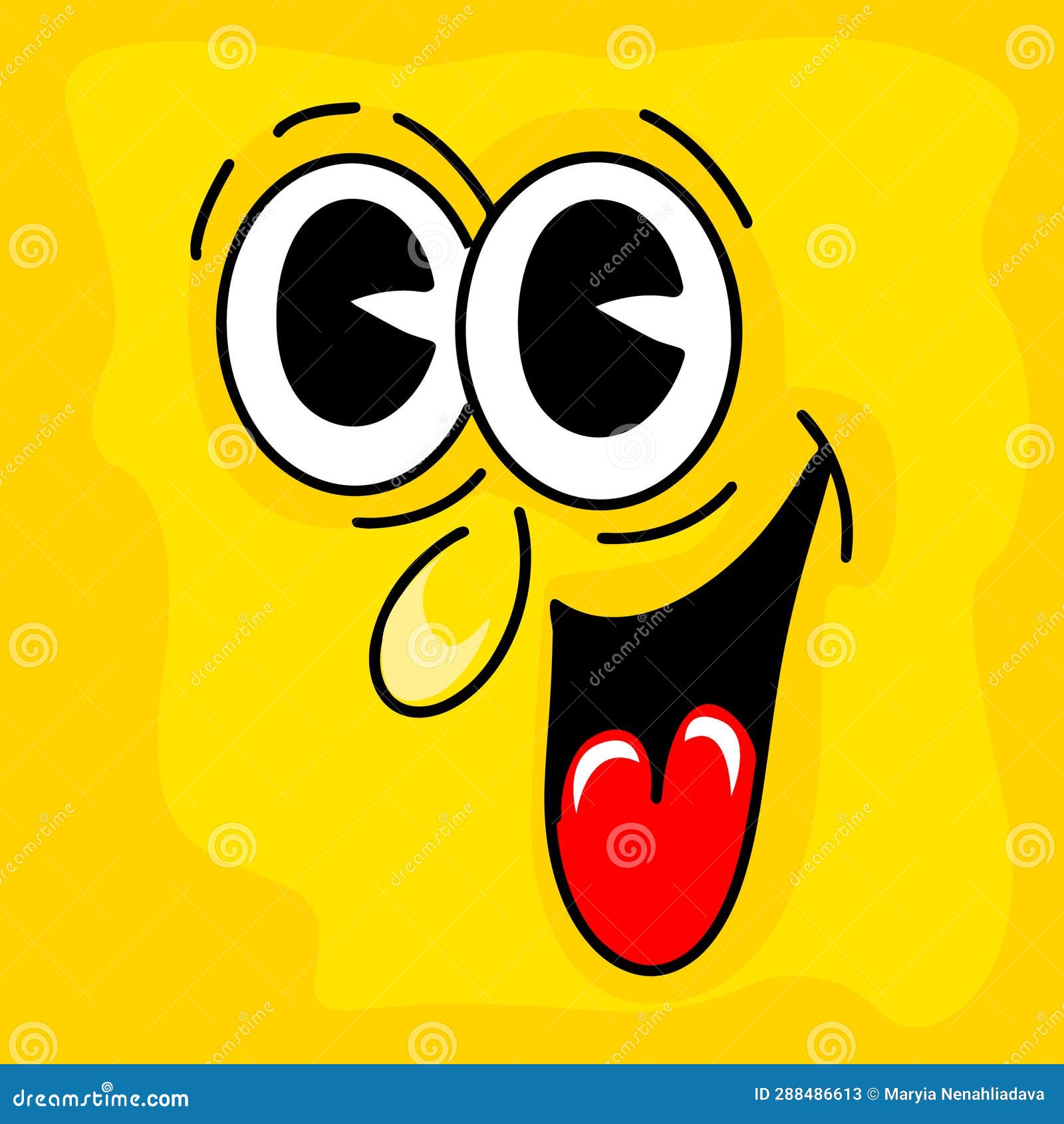 Yellow Cheerful Face. Vector Illustration Stock Vector - Illustration ...
