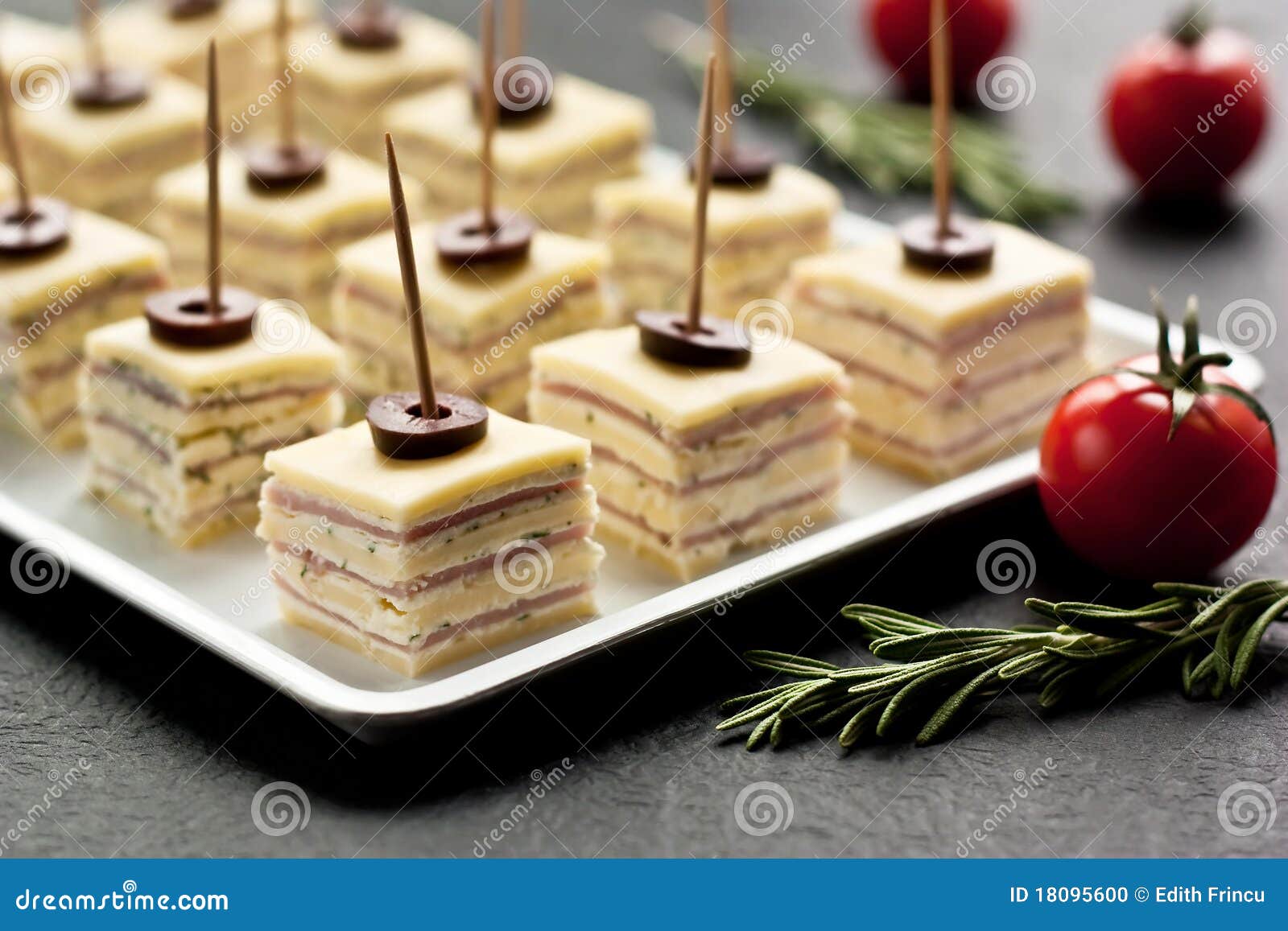 Yellow Cheese and Ham Appetizers Stock Photo - Image of slice, gourmet ...