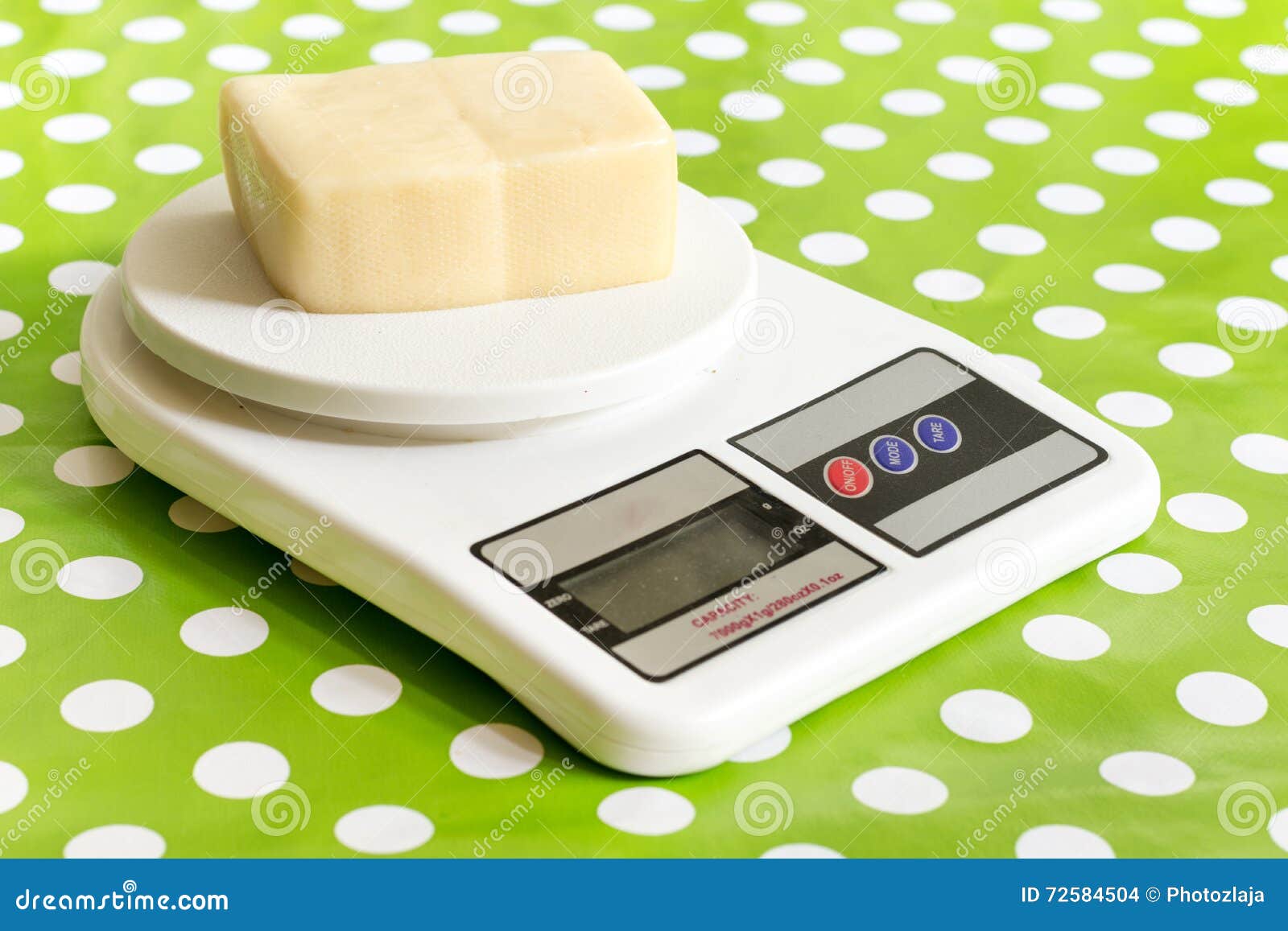 Yellow Cheese on the Kitchen Digital Scale Stock Photo - Image of ...