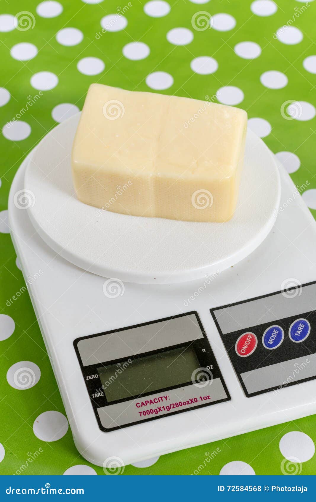 Yellow Cheese on the Kitchen Digital Scale Stock Photo - Image of ...