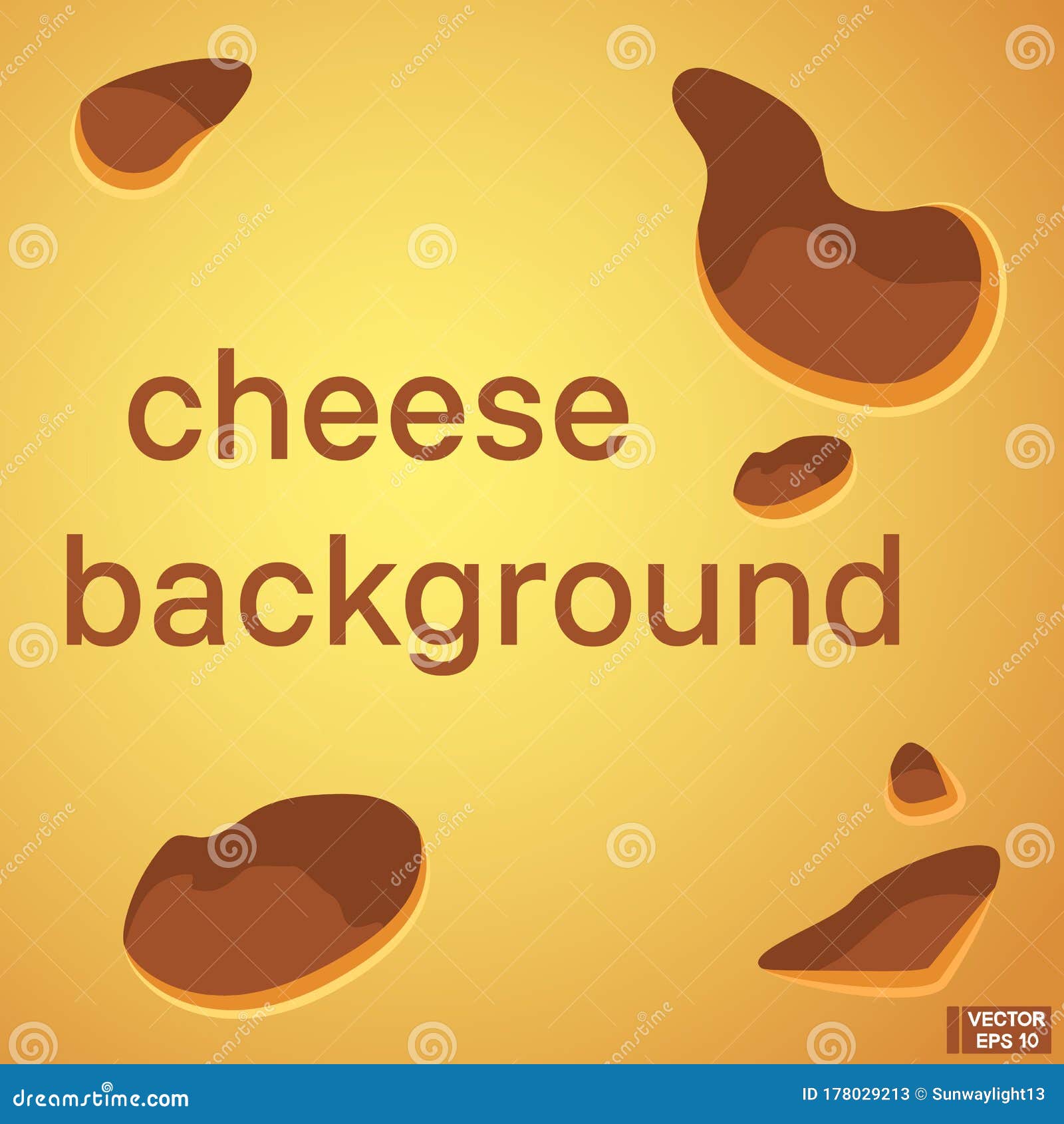 Cheesy Background. Background With Realistic Cheese, Holes From The ...