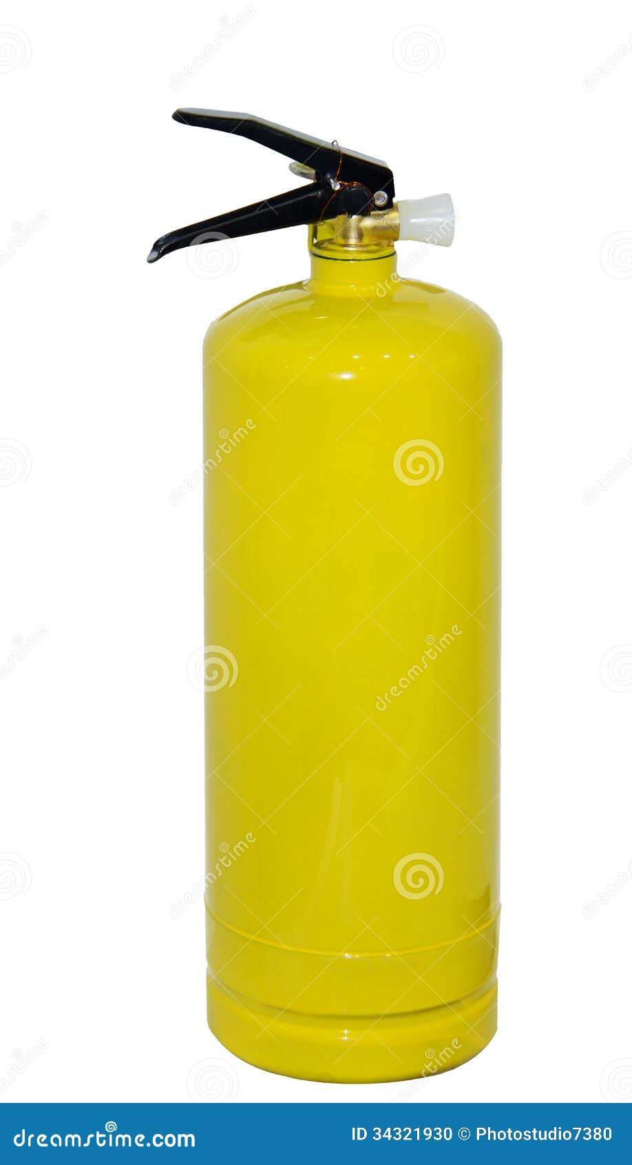 Yellow Chemical Fire Extinguisher Stock Photo - Image of flame, hose ...