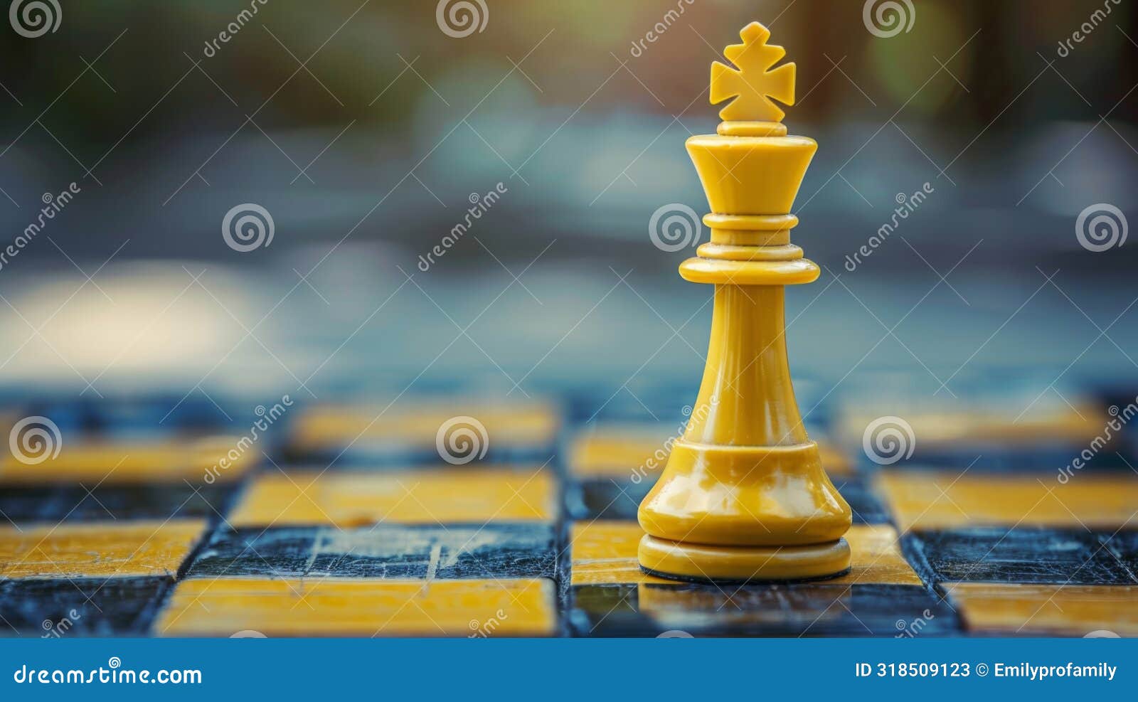Yellow Chess Piece on Chess Board Stock Image - Image of leisure, pawn ...