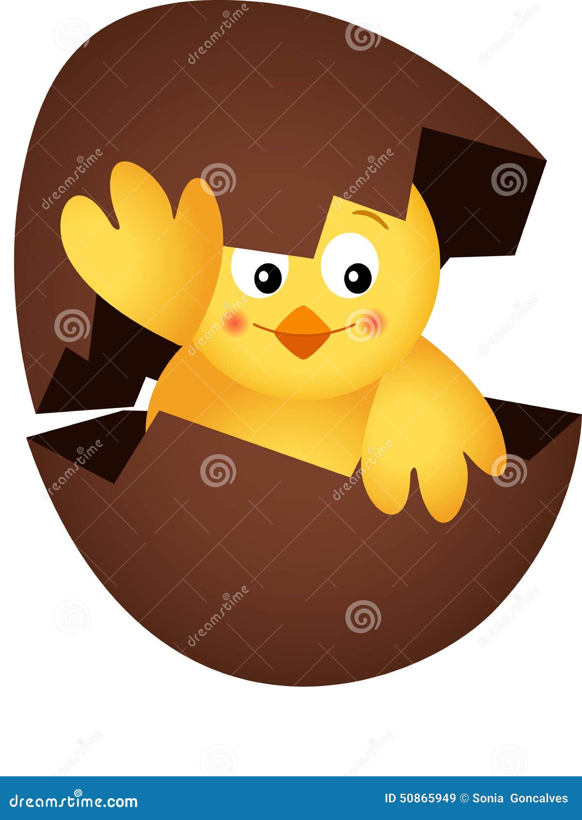 Yellow Chick in a Chocolate Egg Stock Vector - Illustration of vector ...