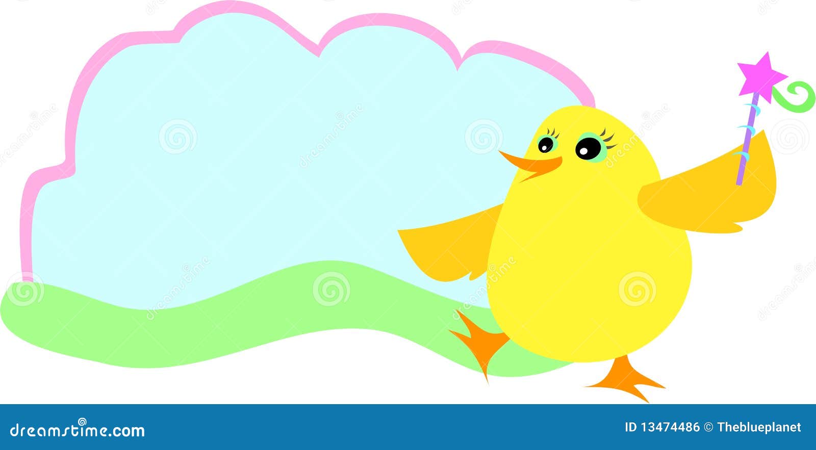 Yellow Chick and Text Bubble Stock Vector - Illustration of chick, star ...
