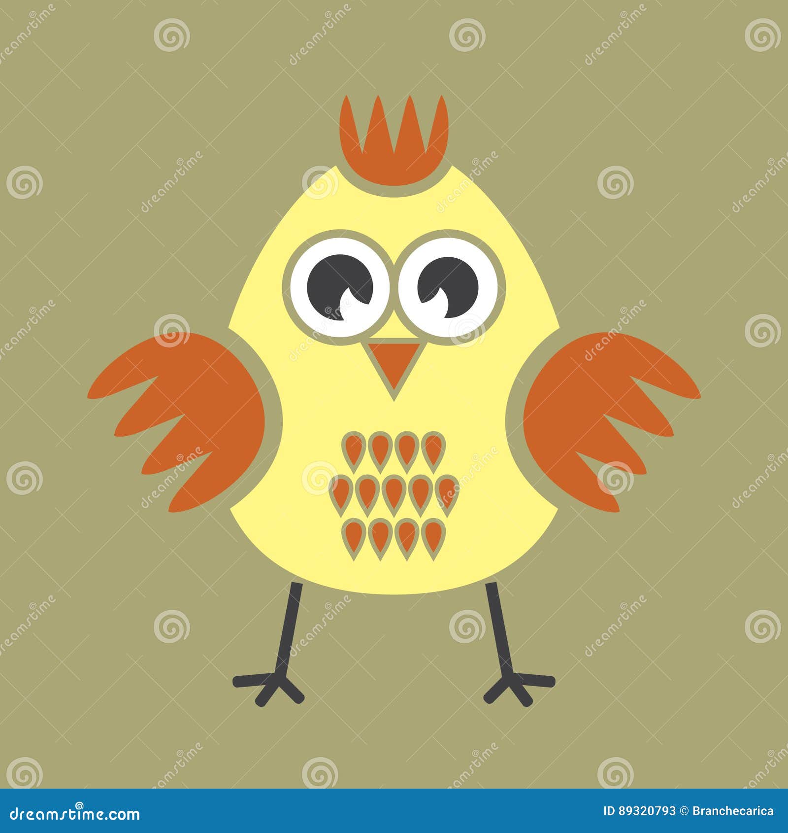 Yellow chick stock vector. Illustration of adorable, vector - 89320793
