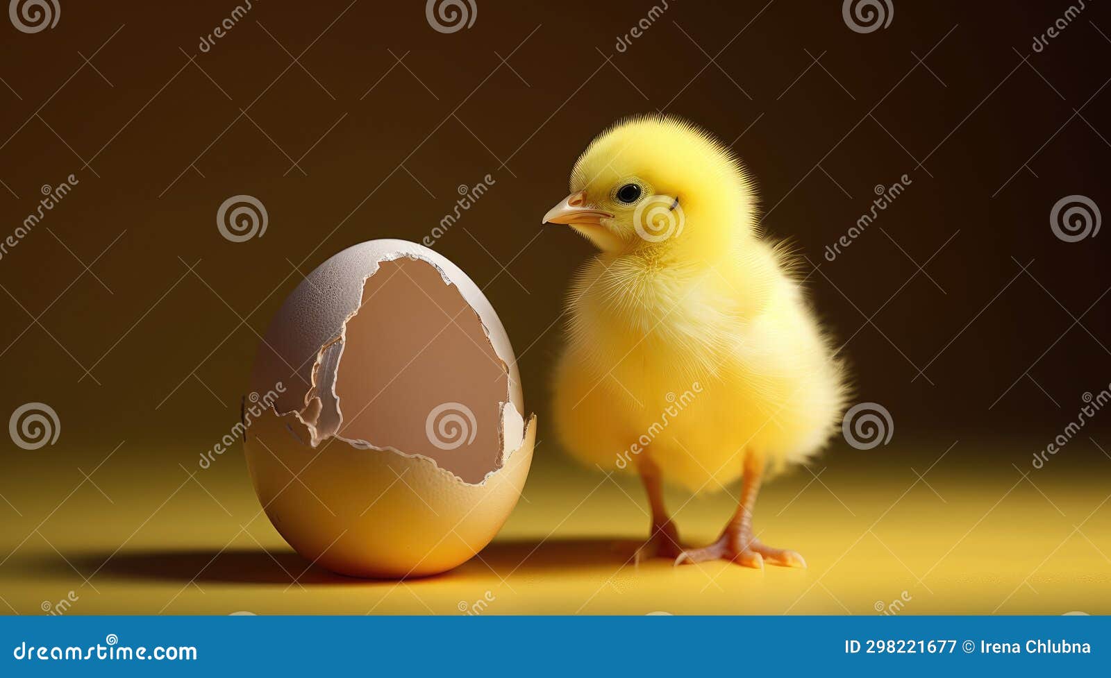 Yellow Chicken Hatching from Egg. Generative AI Stock Illustration ...