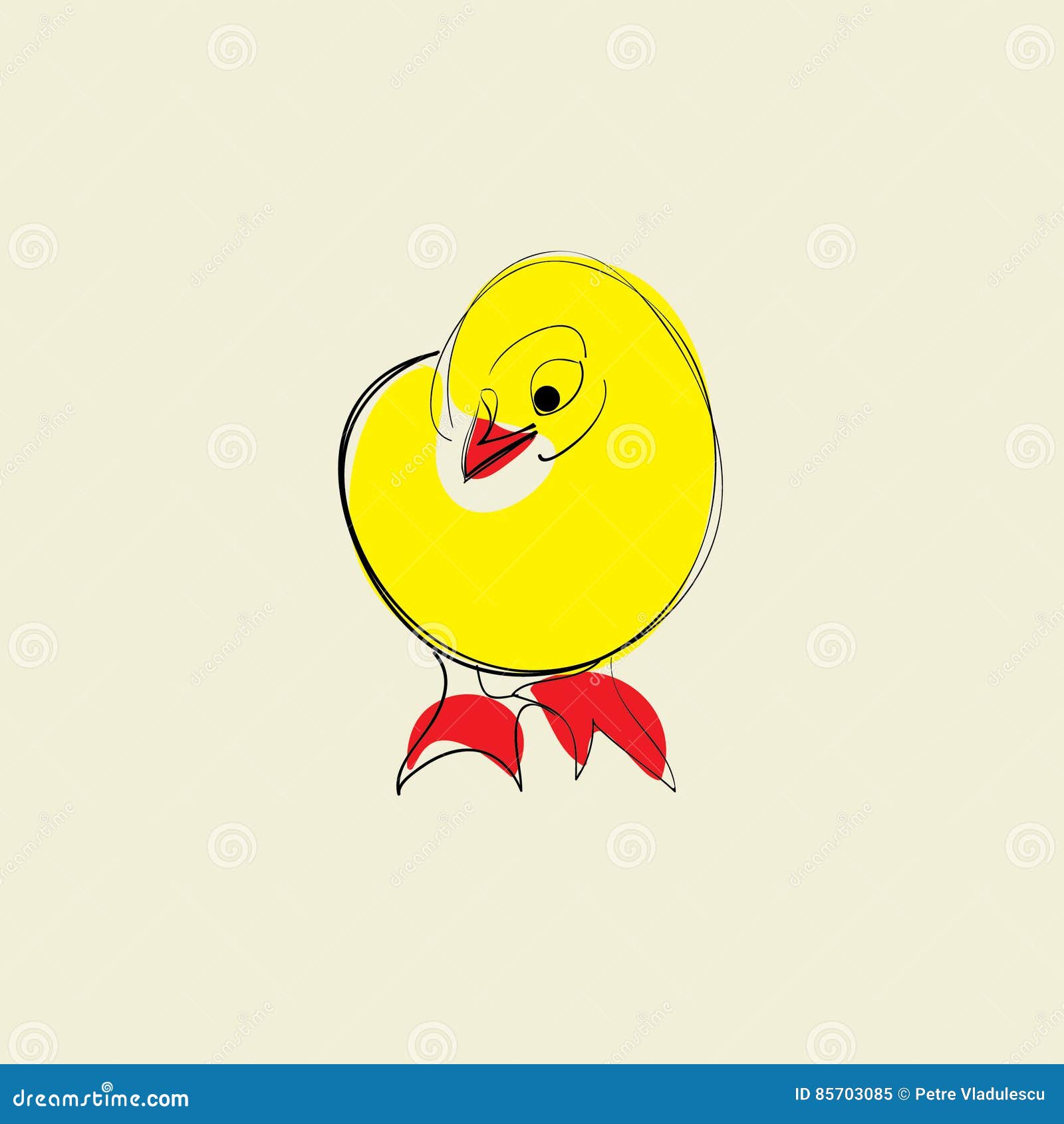 Yellow chicken stock vector. Illustration of graphic - 85703085