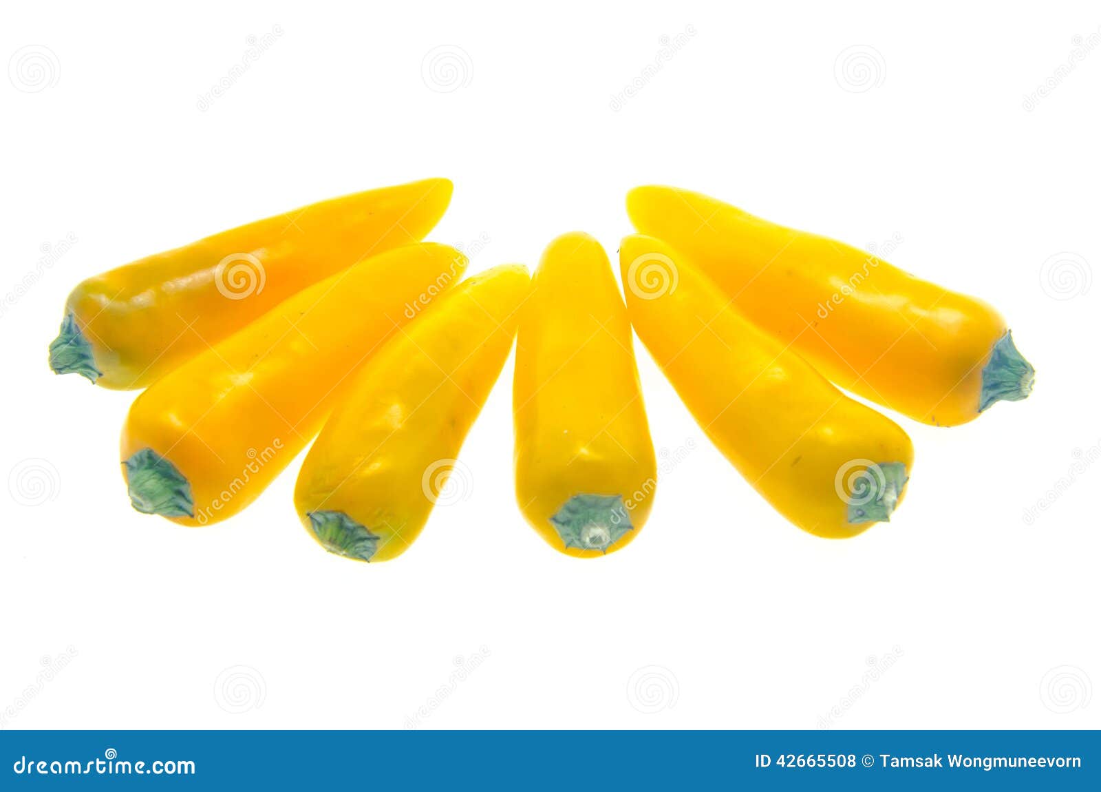 Yellow Chili Pepper Isolated on White Stock Photo - Image of ingredient ...