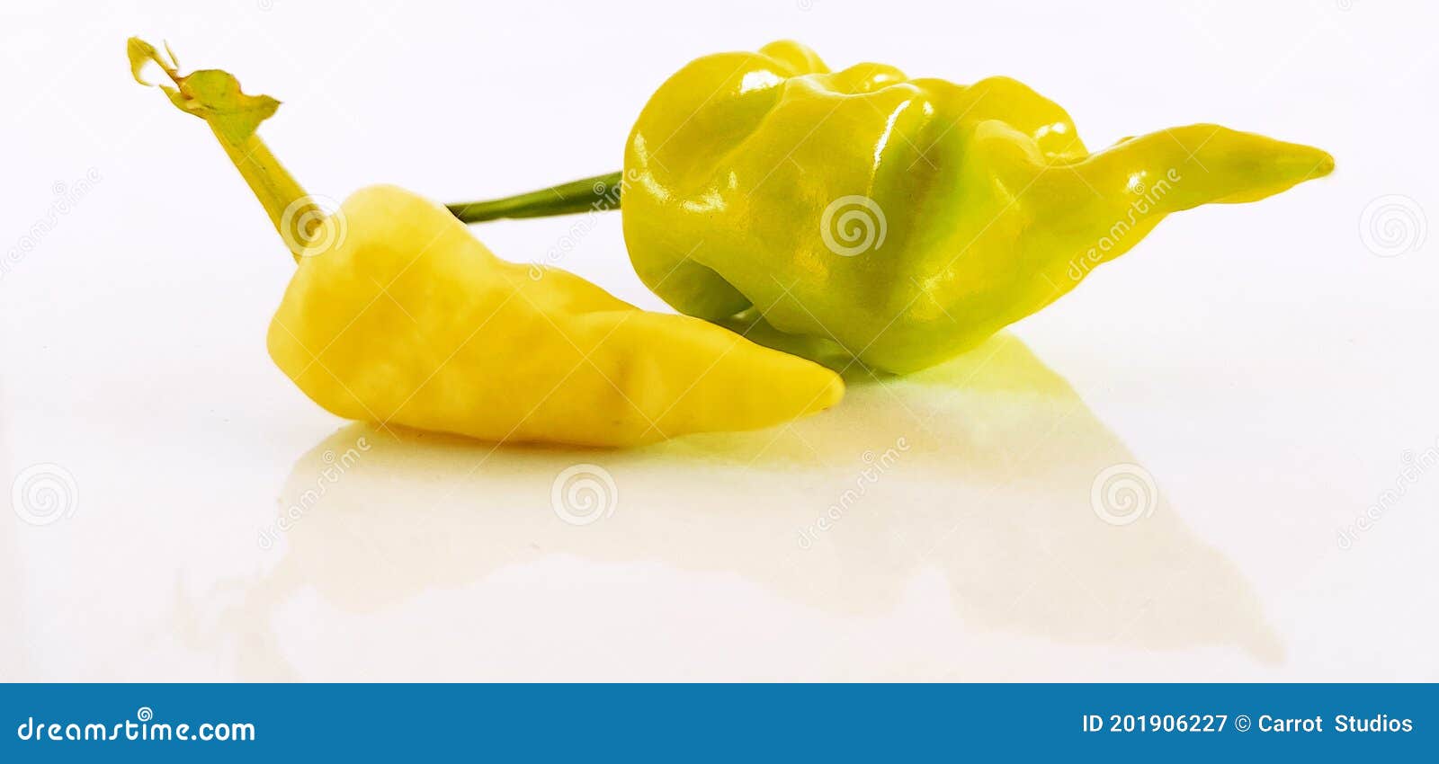 Yellow Chilli - Isolated on a White Background Stock Image - Image of ...