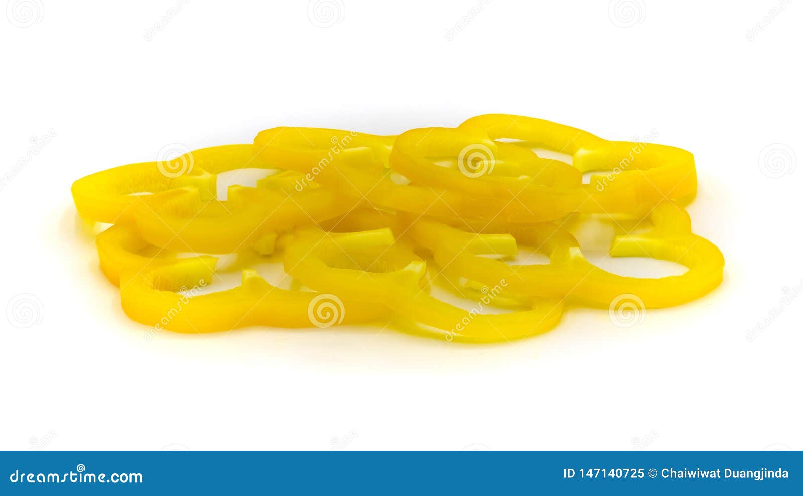 Yellow Chilli Slices Separated on a White Background Stock Image ...