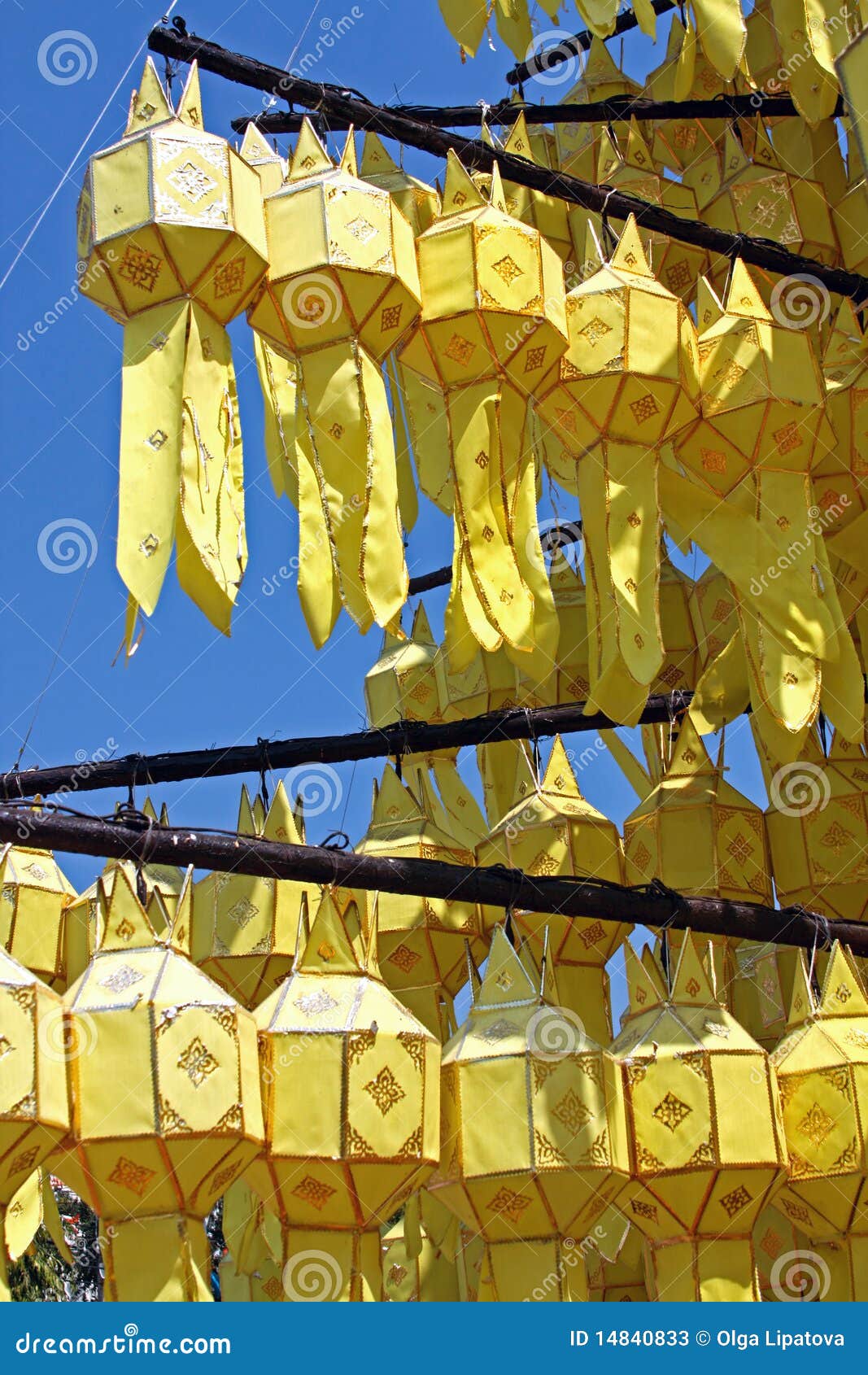 Yellow Chinese lanterns stock image. Image of lamps, exoticism - 14840833