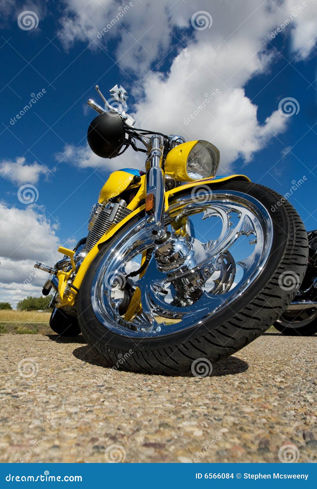 Yellow chopper stock photo. Image of angle, wheels, motor - 6566084