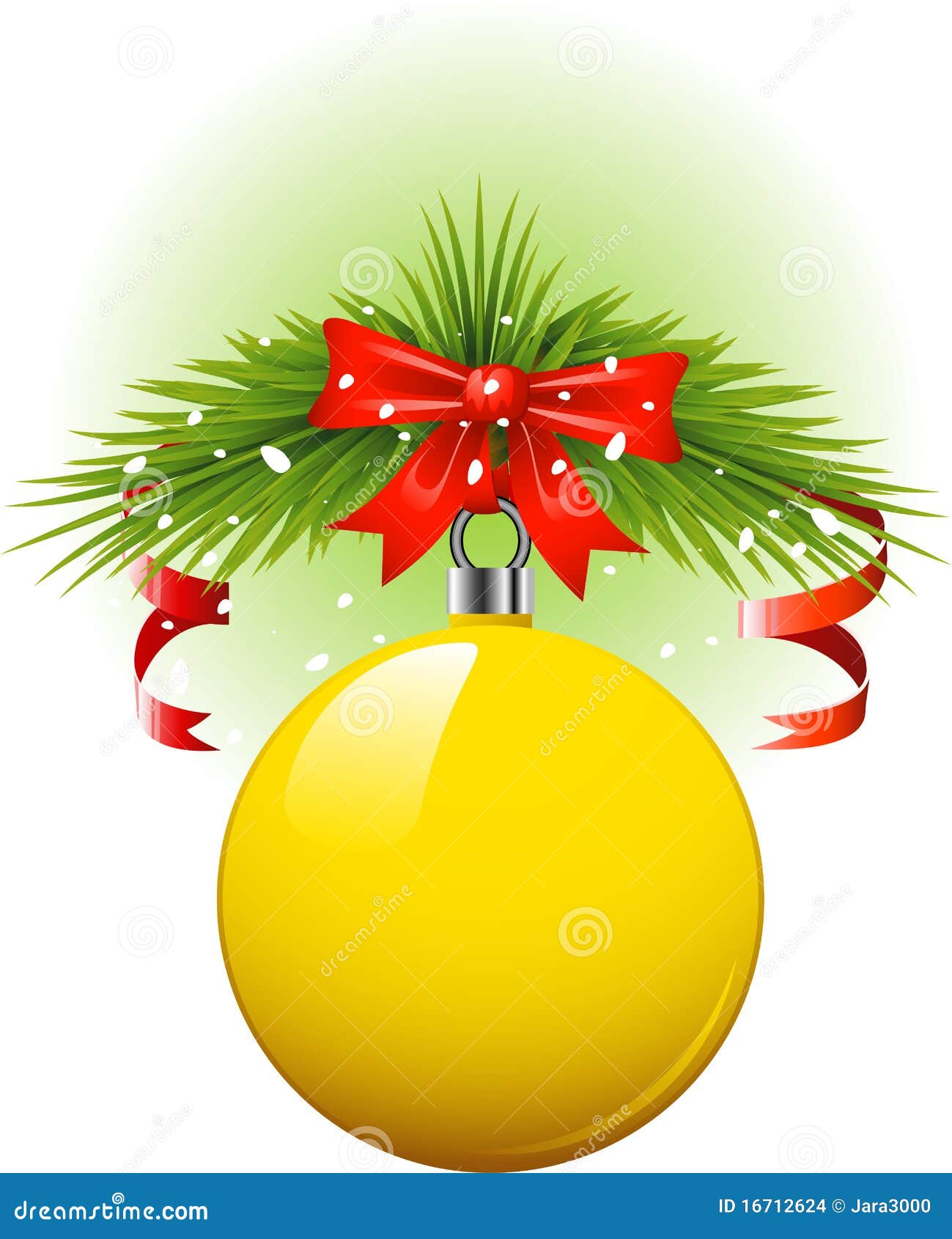 Yellow Christmas ball stock vector. Illustration of branch - 16712624