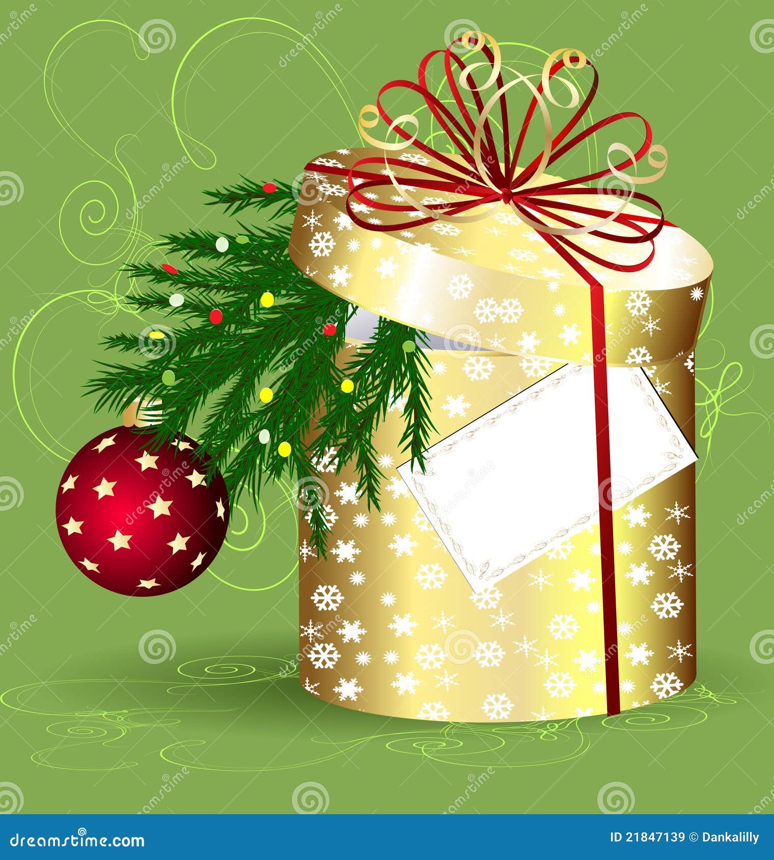 Yellow Christmas box stock vector. Illustration of abstraction - 21847139