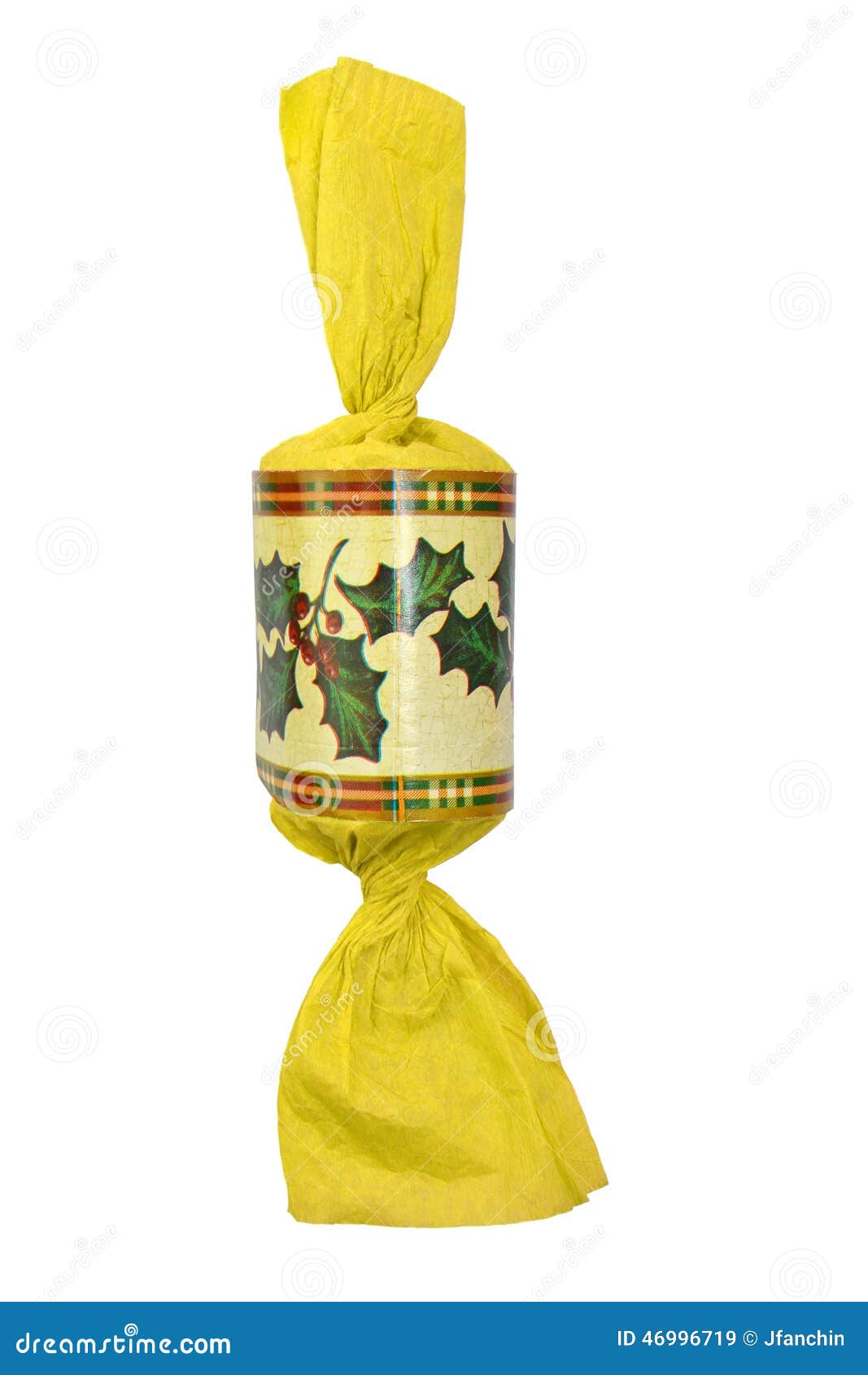 Yellow Christmas cracker stock image. Image of craftmanship - 46996719