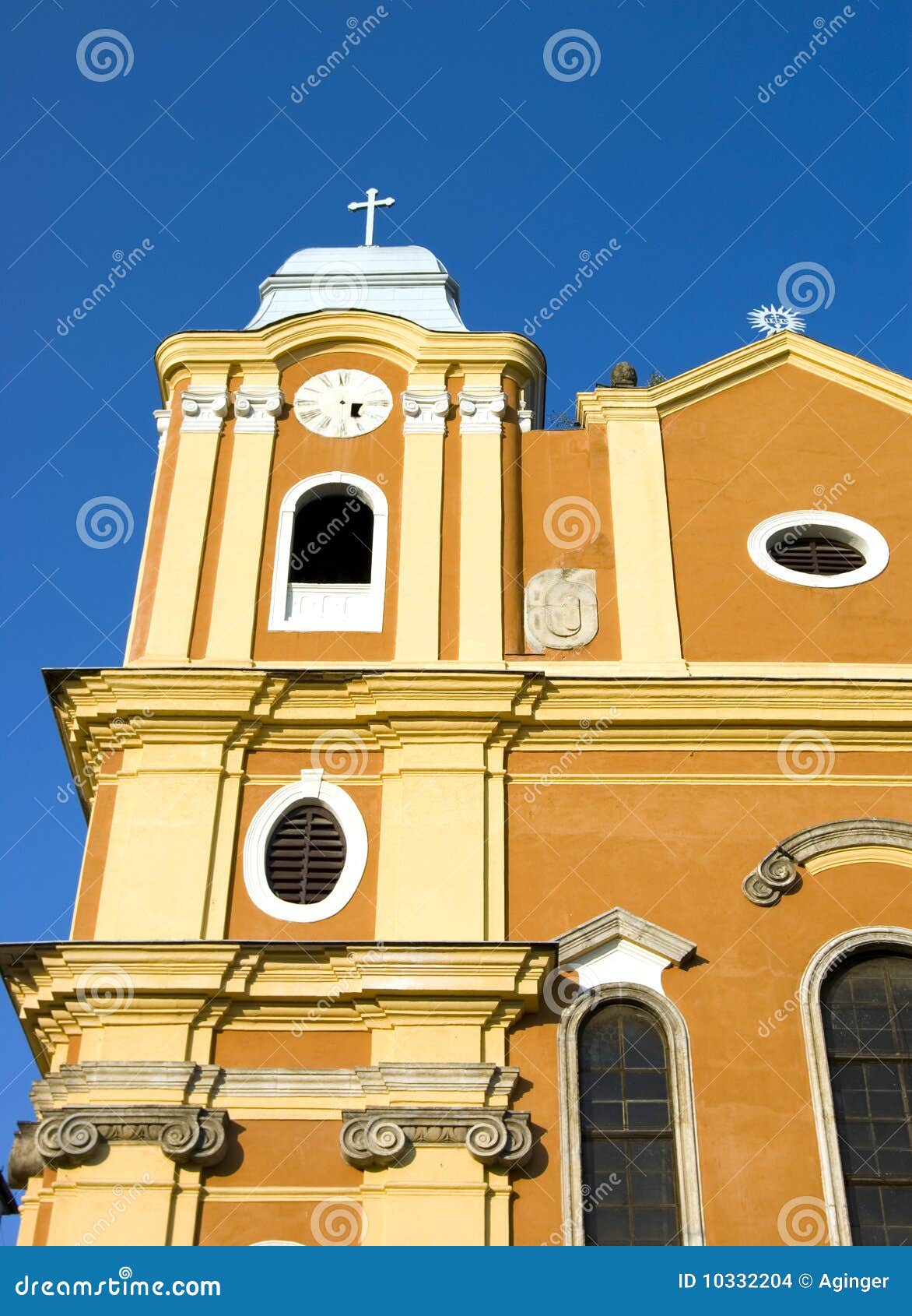 Yellow church stock photo. Image of blue, yellow, clock - 10332204