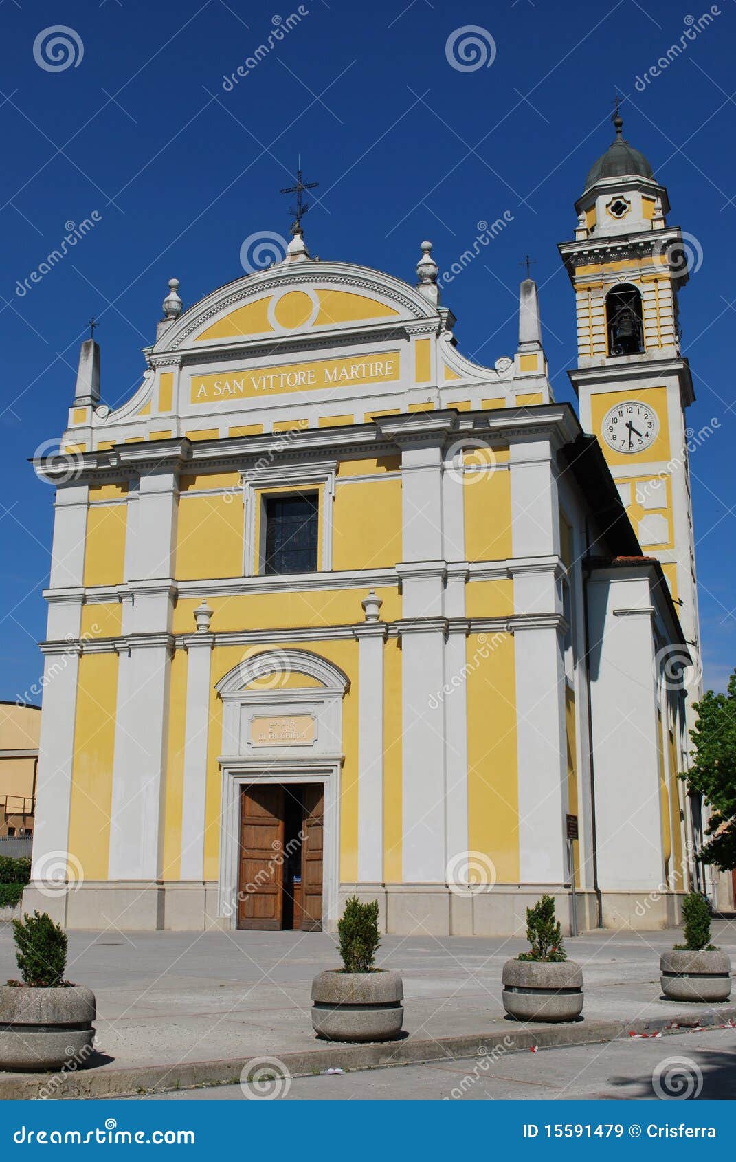 Yellow church stock image. Image of architecture, blue - 15591479