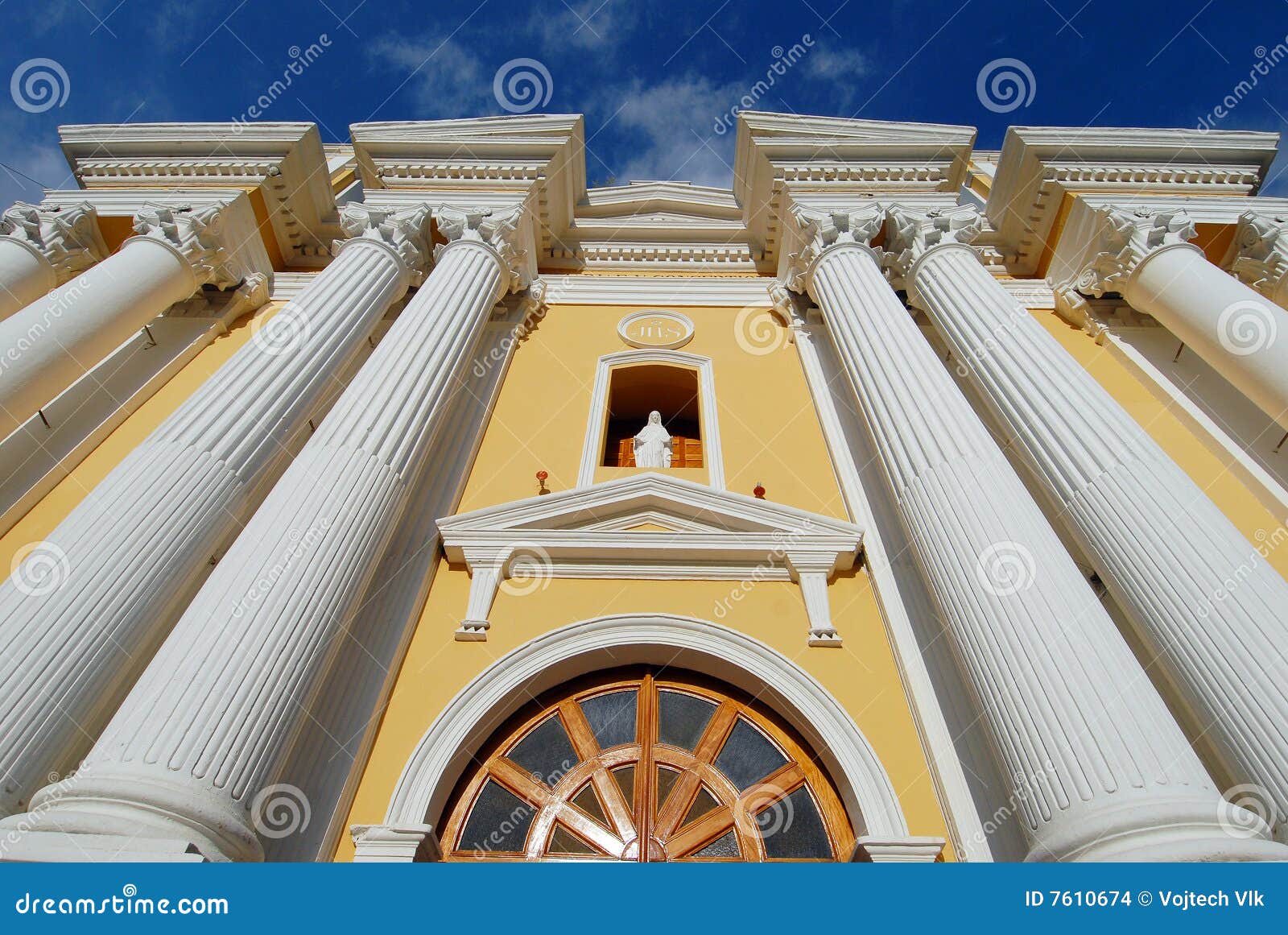 Yellow Church stock photo. Image of historic, guatemala - 7610674