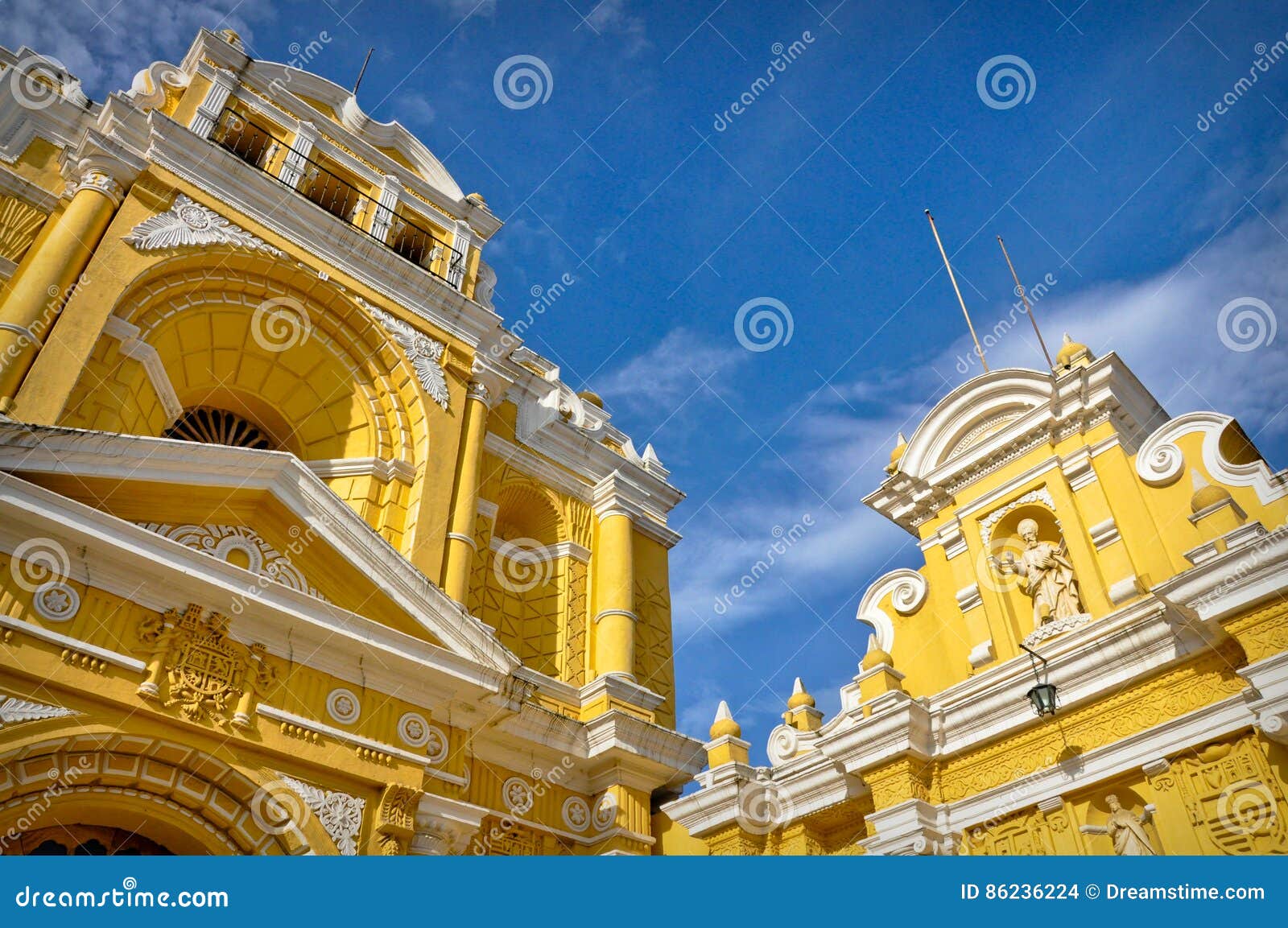 Yellow church stock photo. Image of yellow, white, antigua - 86236224