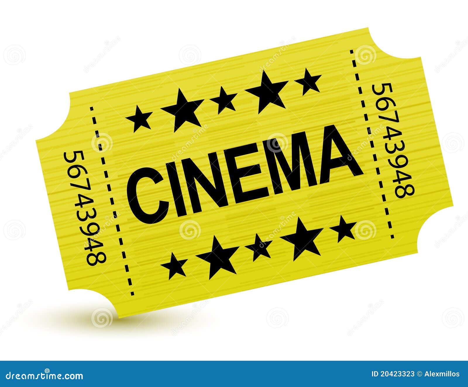 Yellow Cinema Ticket Illustration Design Stock Photos - Image: 20423323