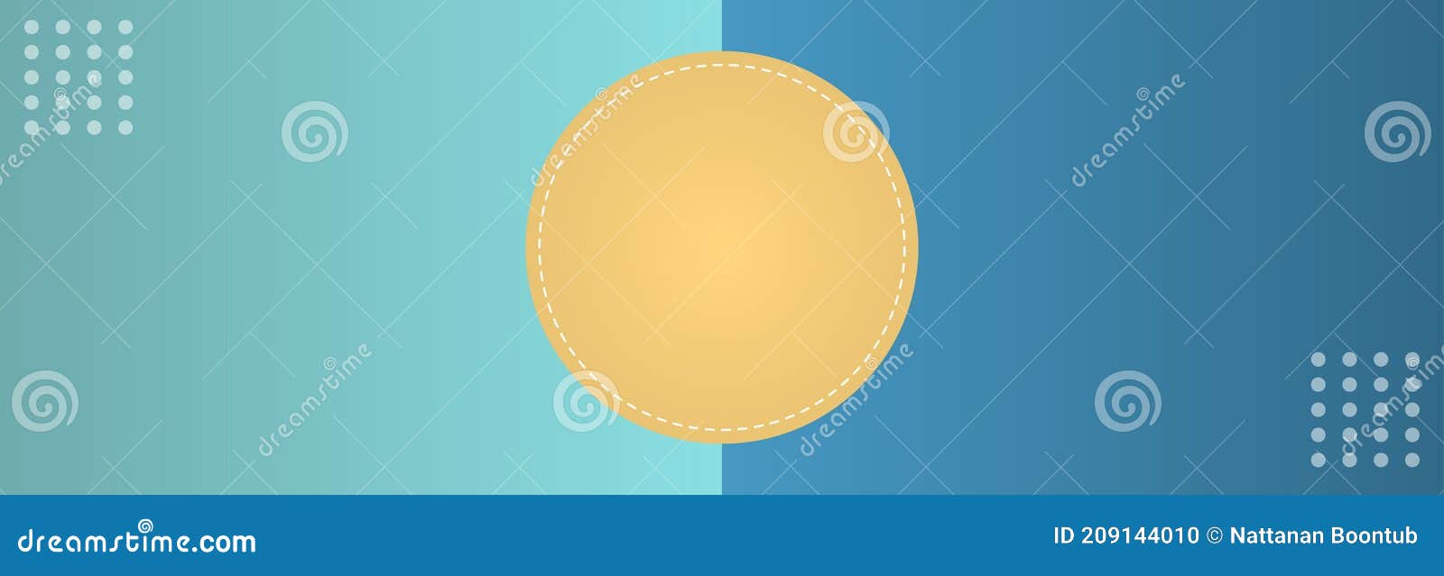 Yellow Circle on Blue Background, Abstract Background Concept, Vector ...