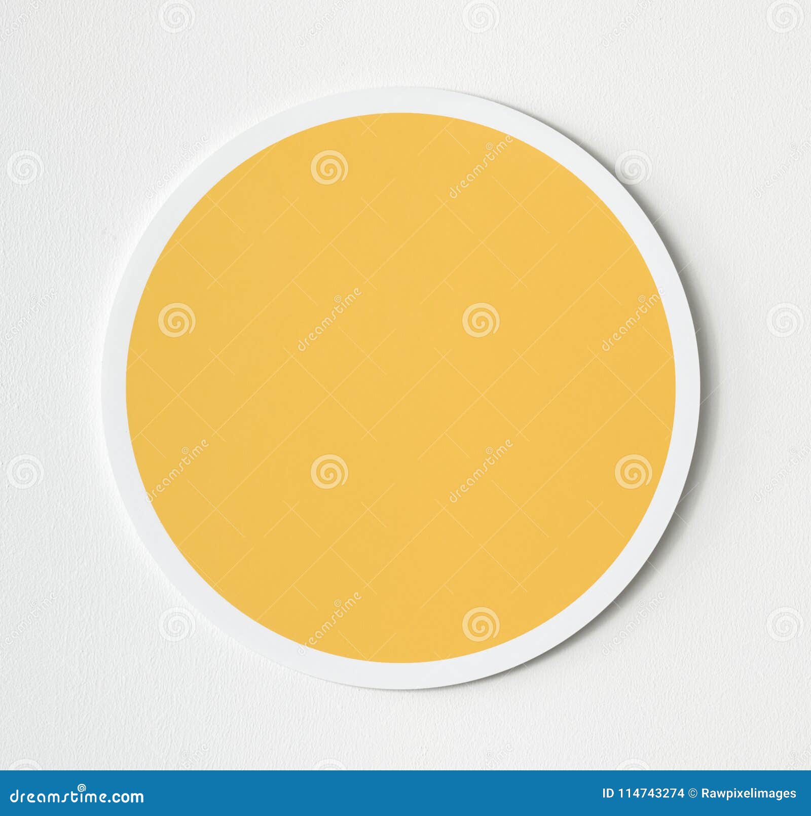 Yellow Circle Button Icon Isolated Stock Photo - Image of round, symbol ...