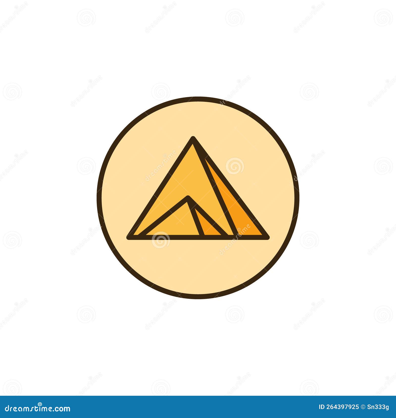 Yellow Circle with Egypt Pyramids Vector Colored Icon Stock Vector ...