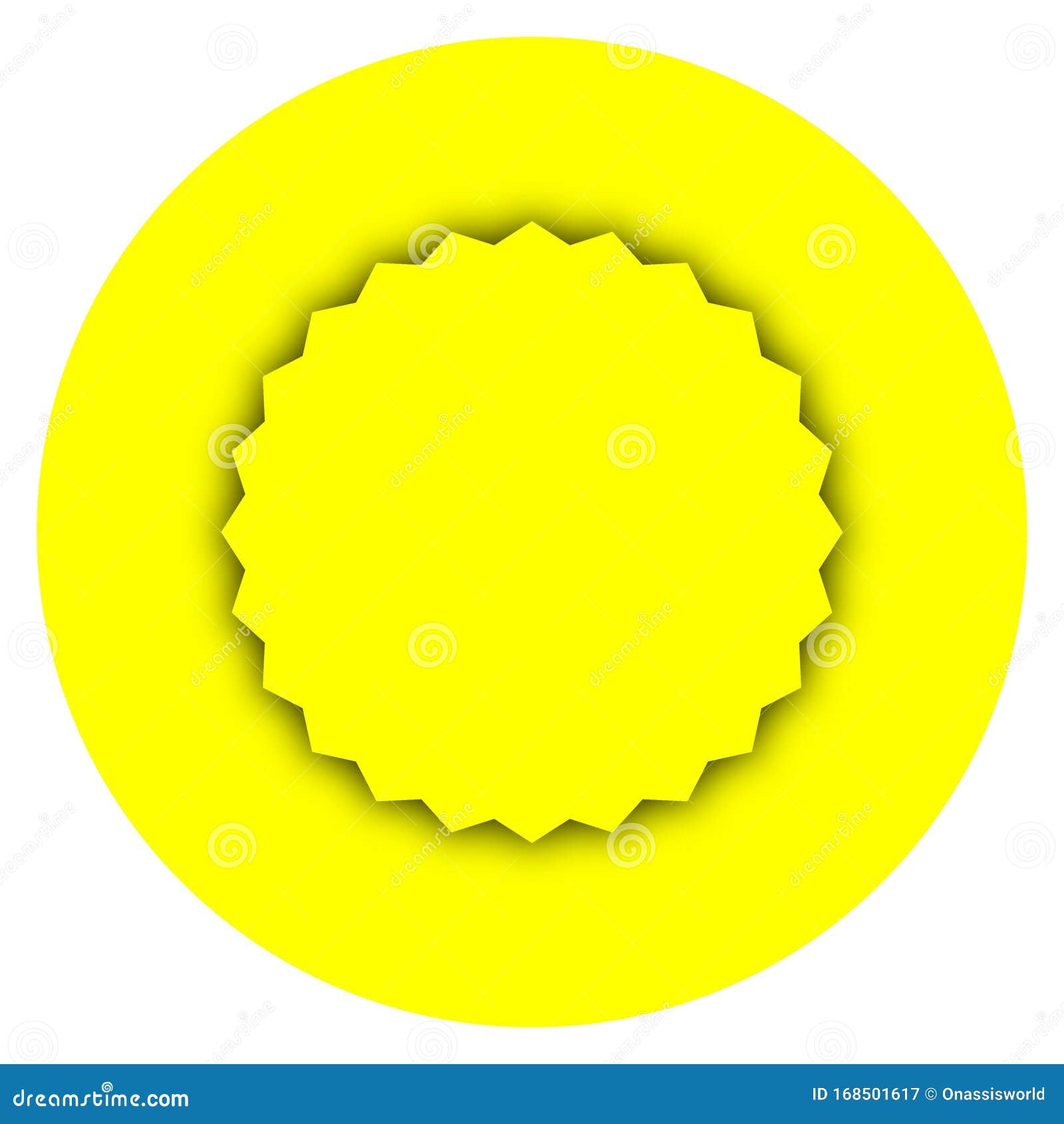 Yellow Circle Shape Label for Website Graphics Stock Illustration ...
