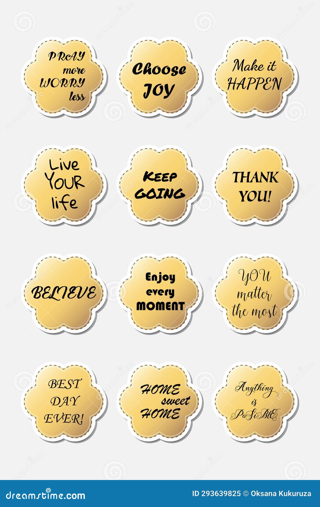 Yellow Circle Sticker Collection, Vector Illustration. Stock Vector ...