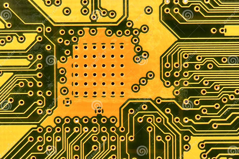 Yellow circuit board stock image. Image of background - 3014547