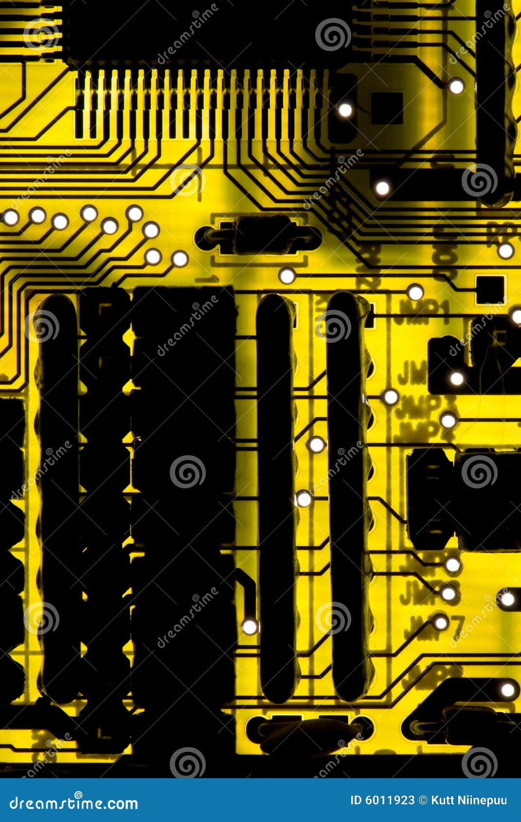Yellow Circuit Board stock image. Image of technology - 6011923