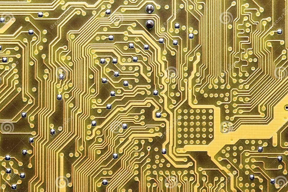 Yellow Circuit Board stock photo. Image of engineering - 42301220