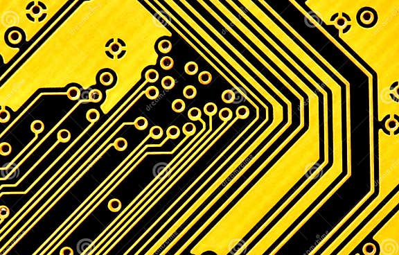 Yellow circuit board macro stock image. Image of macro - 3103259