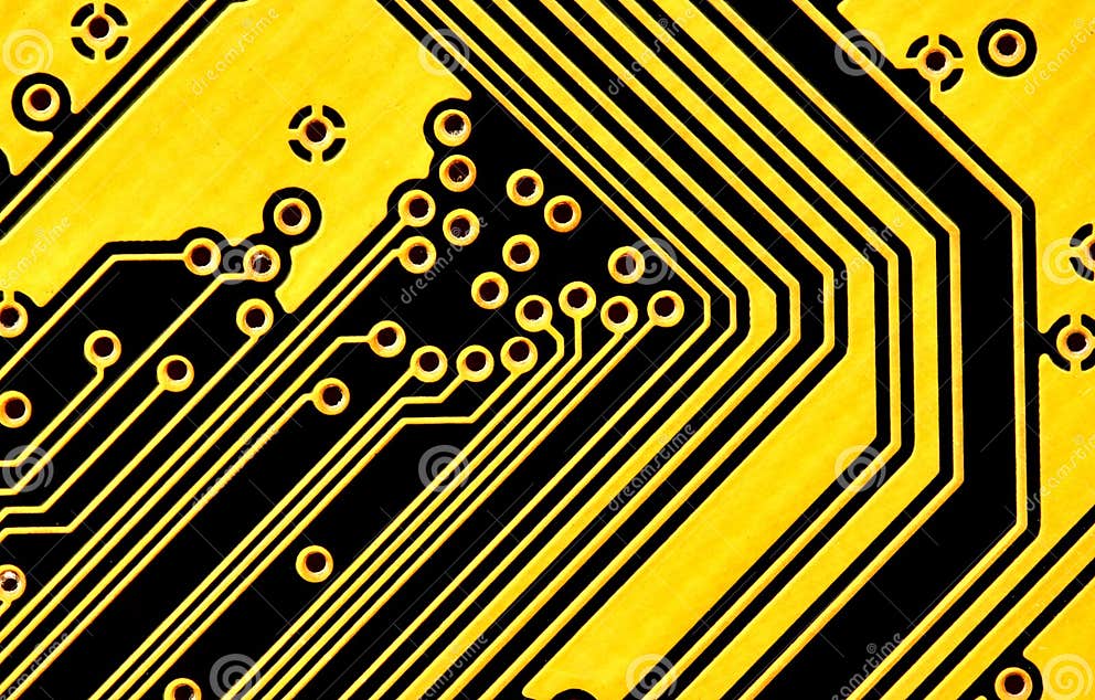 Yellow circuit board macro stock image. Image of macro - 3103259
