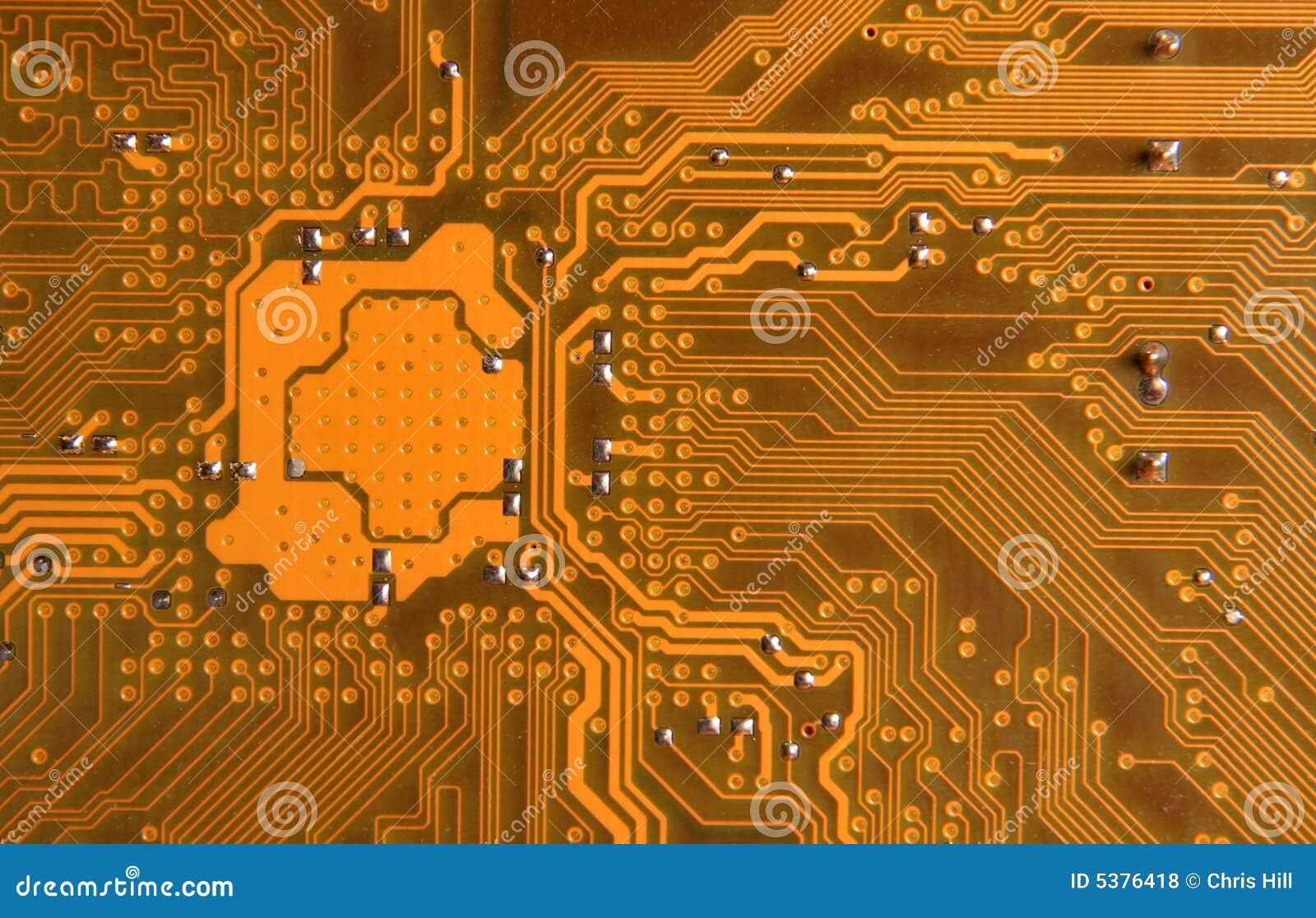 Yellow Circuit Intersection Stock Photo - Image of science, horizontal ...