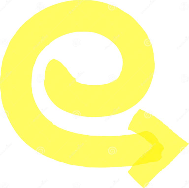 Yellow Circular Arrow Rotating Clockwise, Representing a Continuous ...