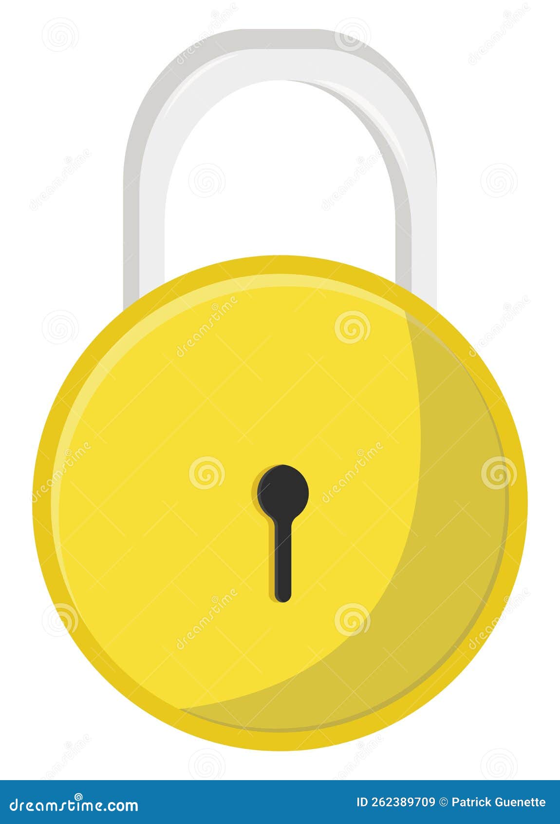Yellow circular lock, icon stock vector. Illustration of encrypted ...