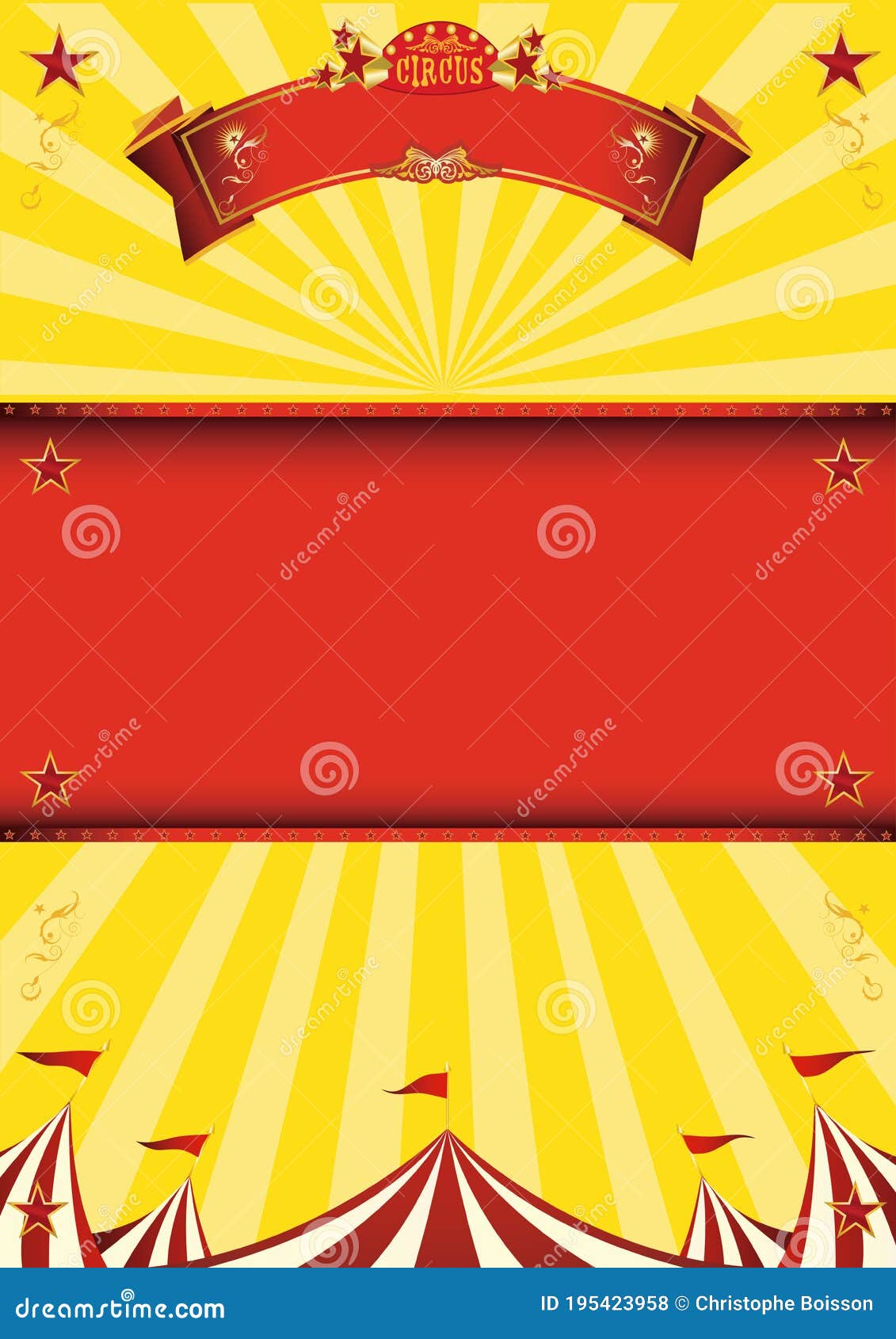 Red And Yellow Circus Background Vector Illustration | CartoonDealer ...