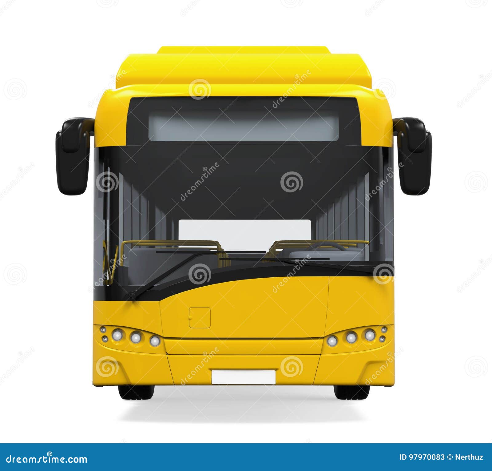 Yellow City Bus Isolated stock illustration. Illustration of driving ...