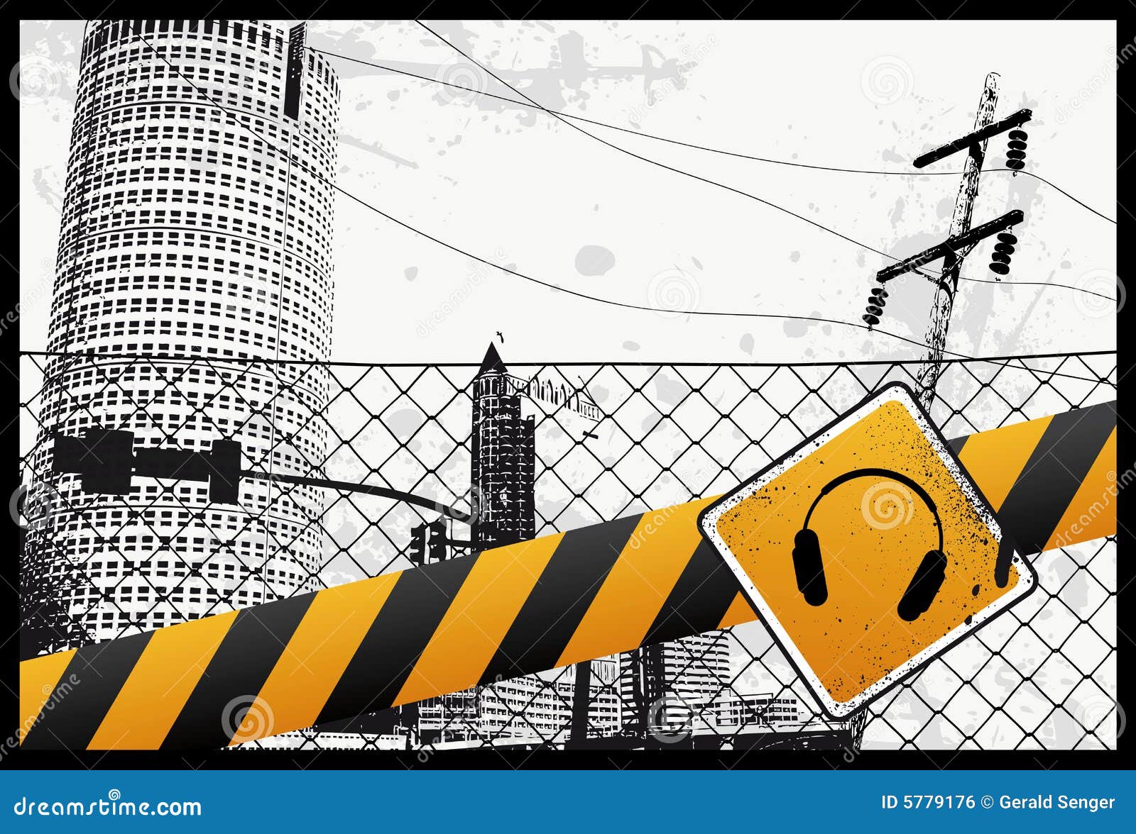 Yellow City Sign stock vector. Illustration of safety - 5779176