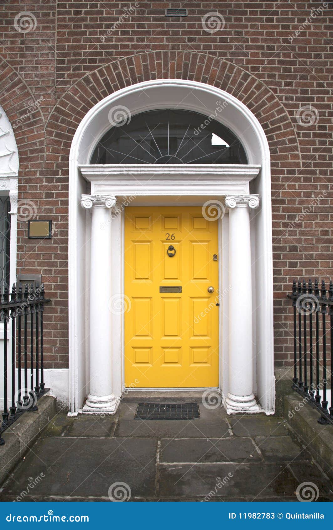 Yellow classic door stock image. Image of architecture - 11982783
