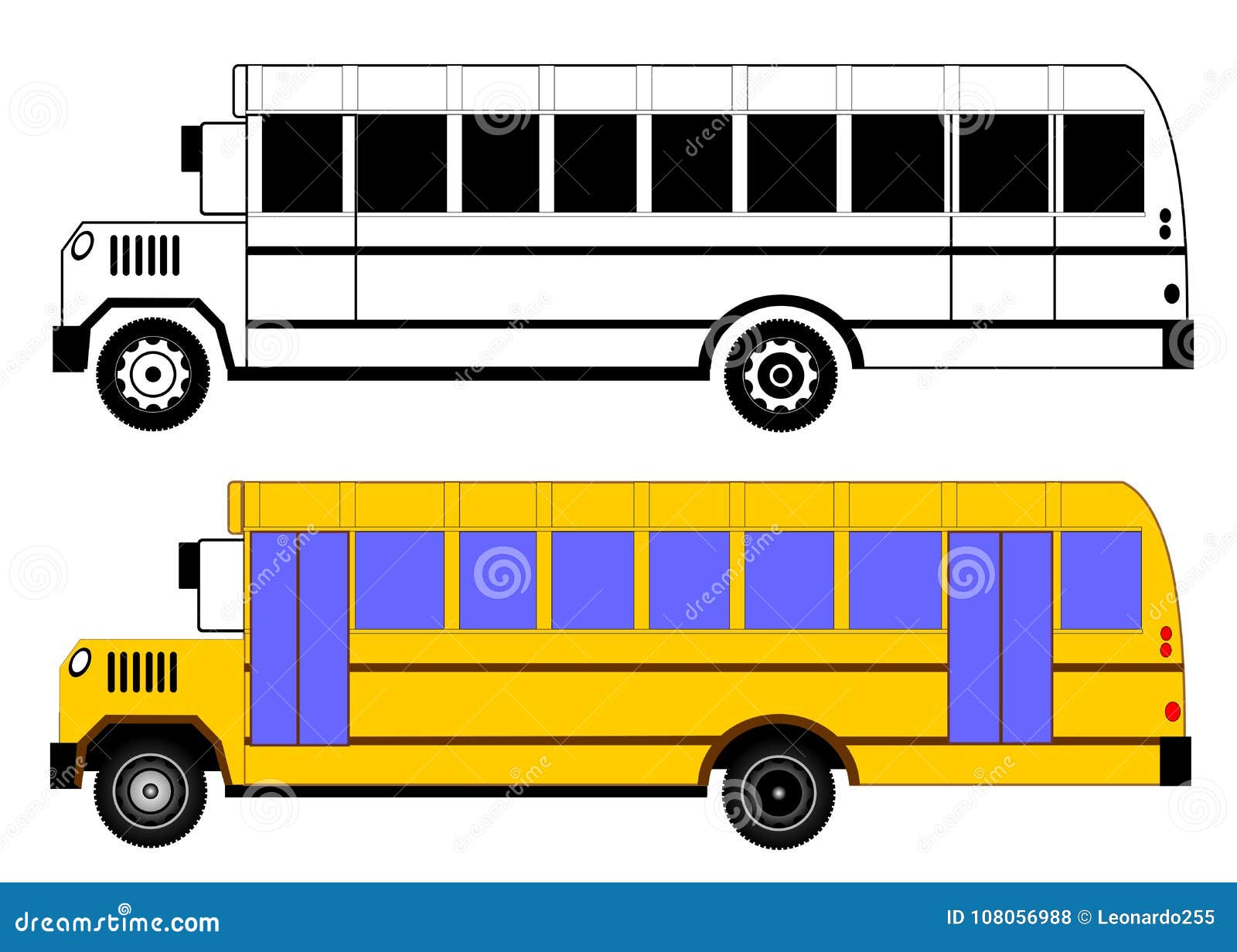 Classic School Bus - Retro Blueprint Stock Photo | CartoonDealer.com ...