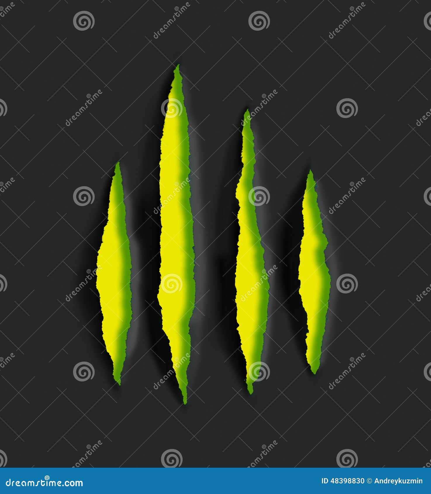Yellow Claw Scratch Marks on Black Background Stock Photo - Image of ...