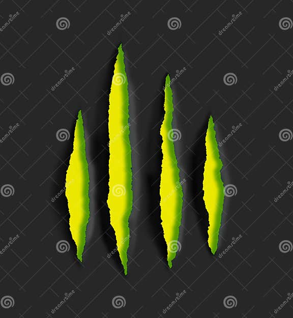 Yellow Claw Scratch Marks on Black Background Stock Photo - Image of ...