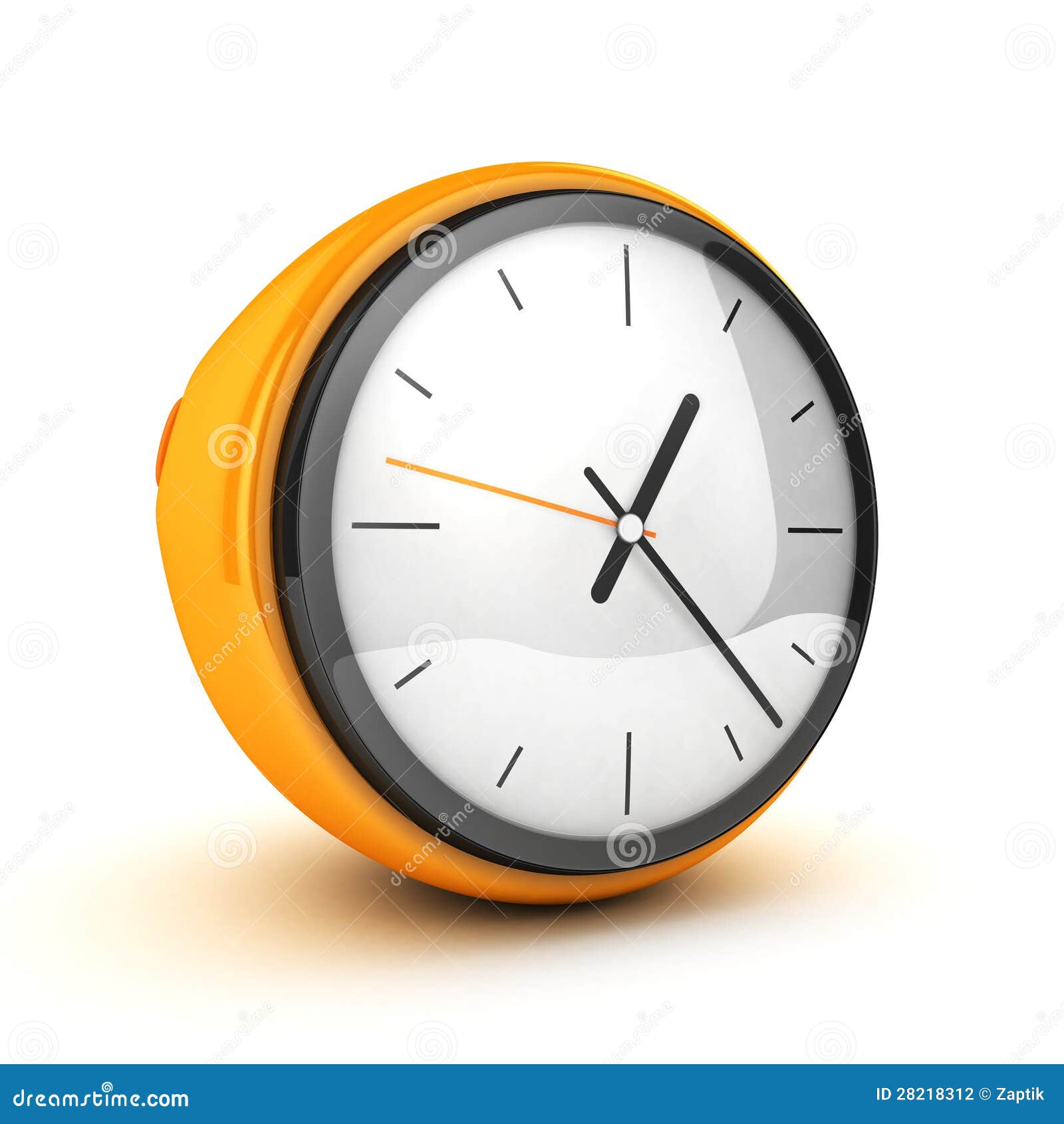 Yellow clock stock illustration. Illustration of single - 28218312