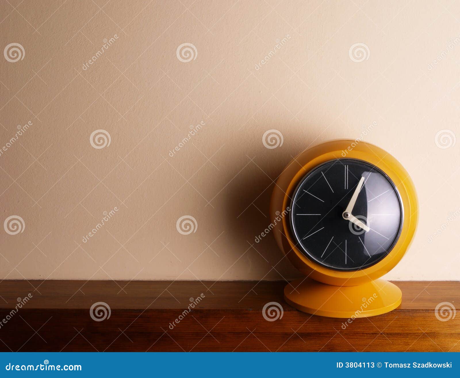 Yellow clock stock image. Image of hour, clock, shelf - 3804113
