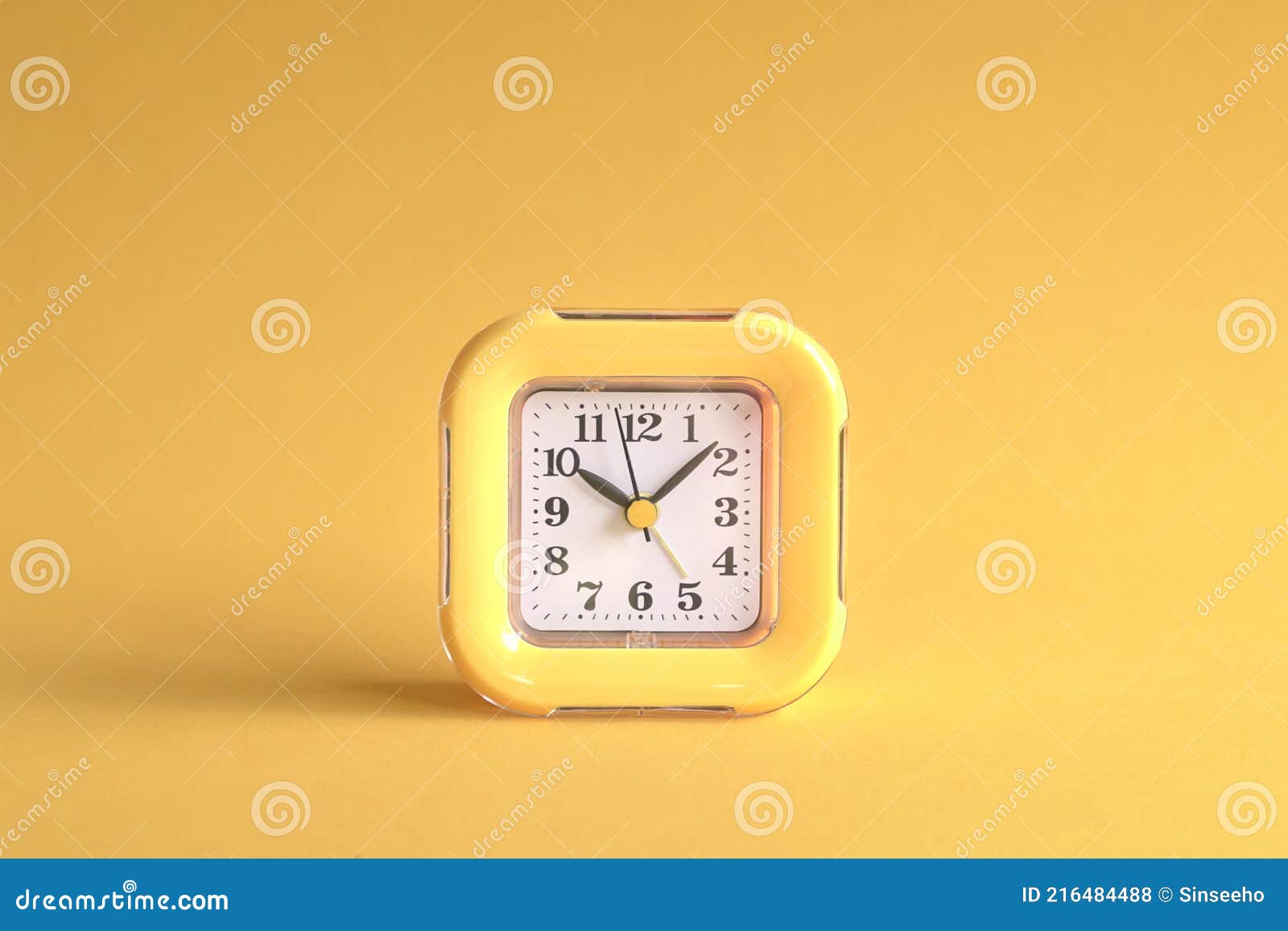 Yellow Clock on Yellow Background Stock Photo - Image of vibe, time ...